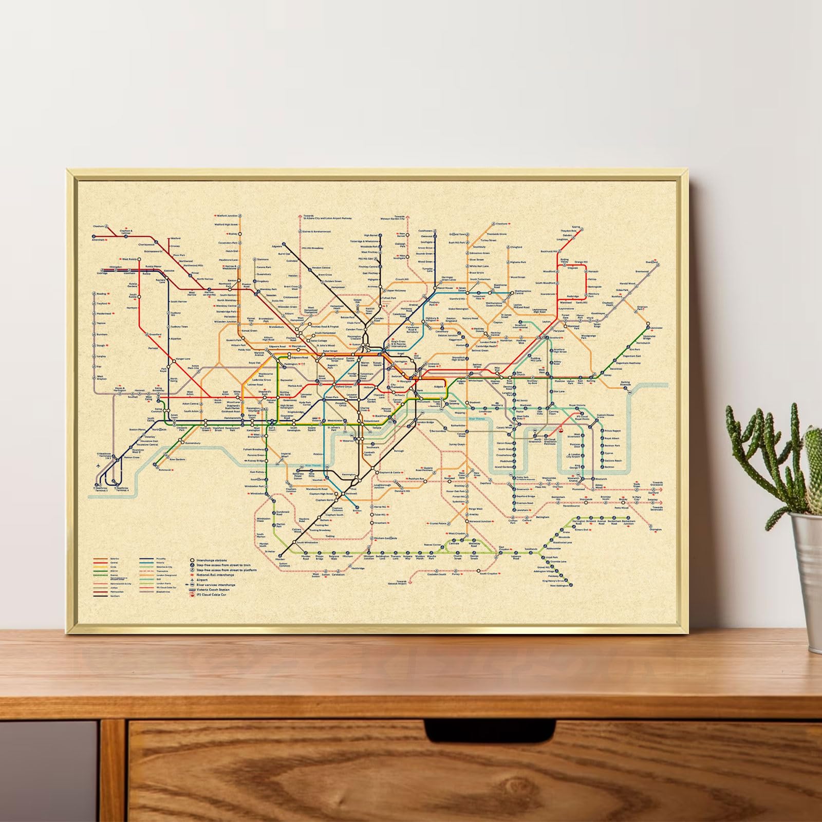 Rarevay London Map Large Wall Art Canvas Print Vintage London ...