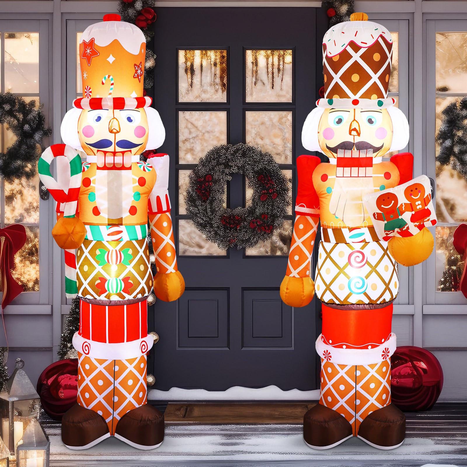 Amazon.com: Ceenna 2 Pcs 8 Ft Inflatable Nutcracker Christmas Decor ...