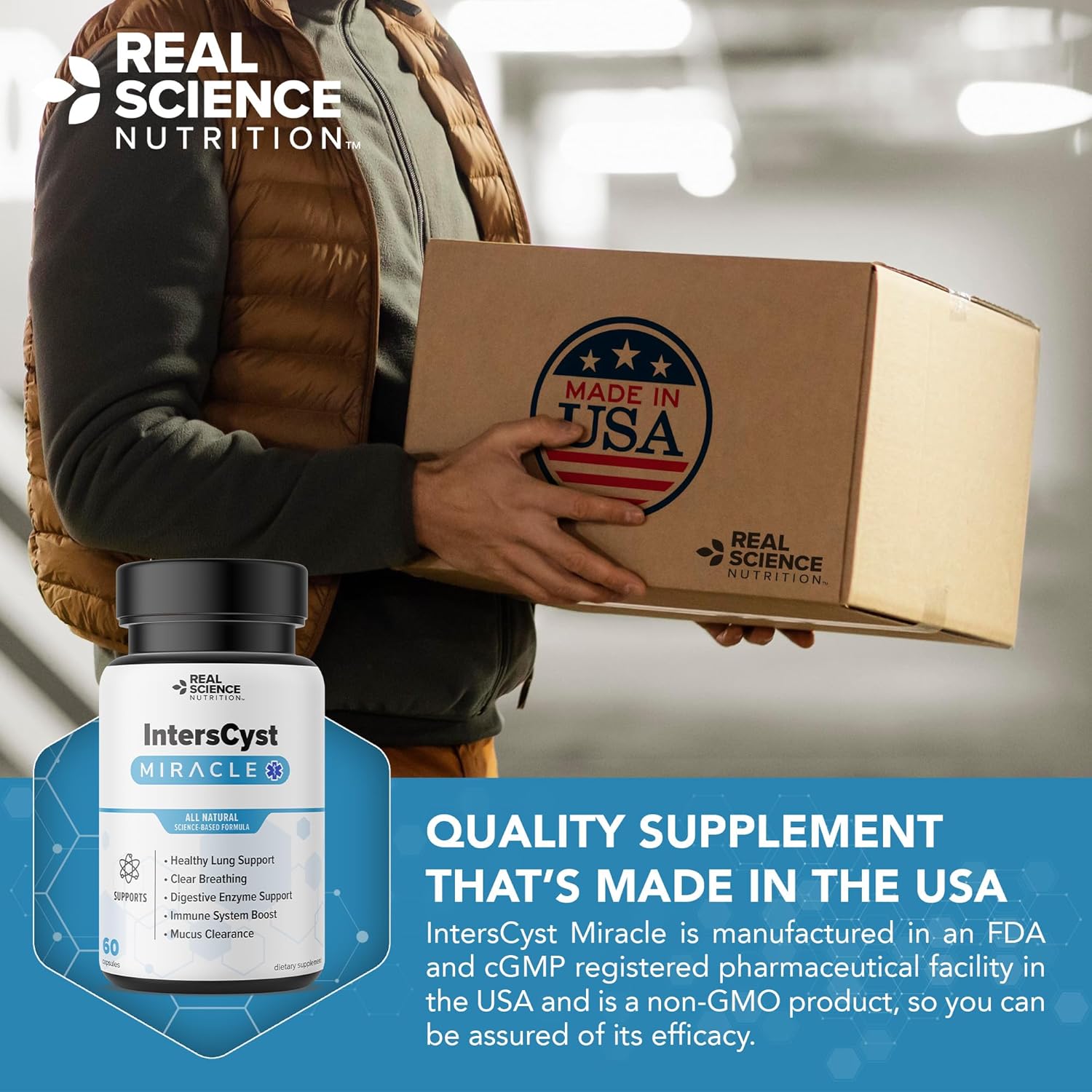 Real Science Nutrition IntersCyst Miracle Un suplemento natural para la salud de la vejiga y los ...