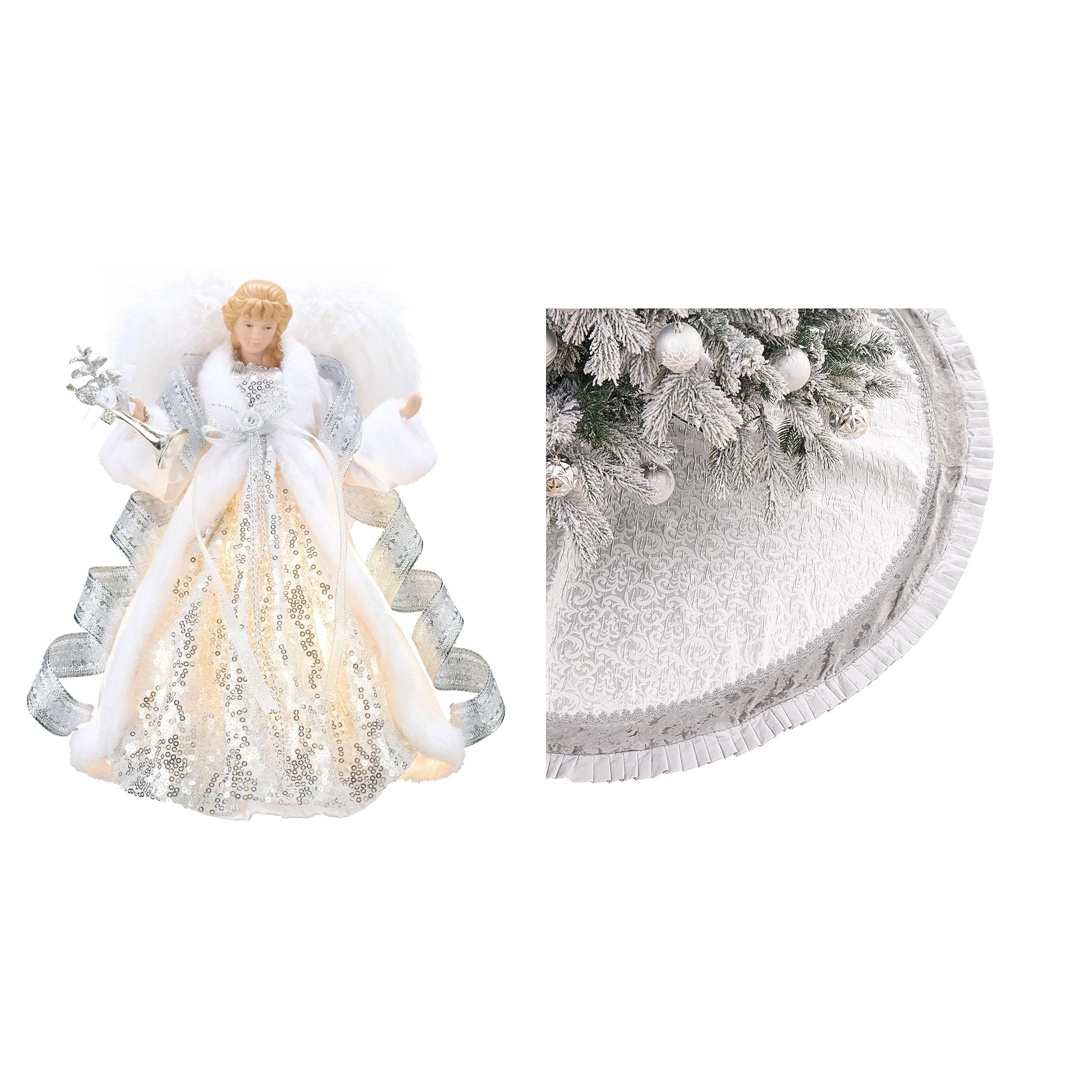 Amazon.com: Valery Madelyn Lighted Christmas Angel Tree Topper with ...