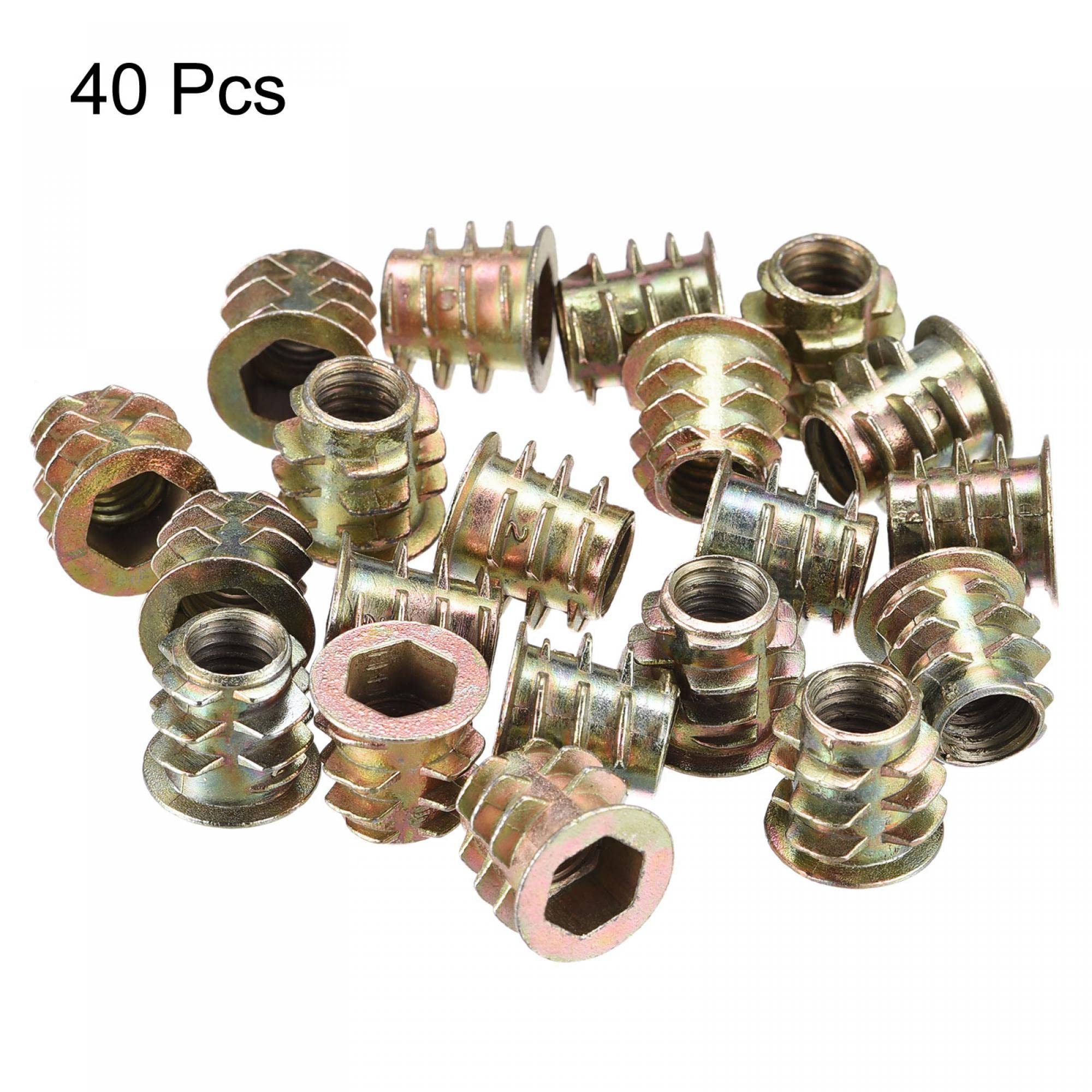Furniture Screw Nuts 40-Pack M5x10mm - Zinc Alloy Threaded Inserts For ...