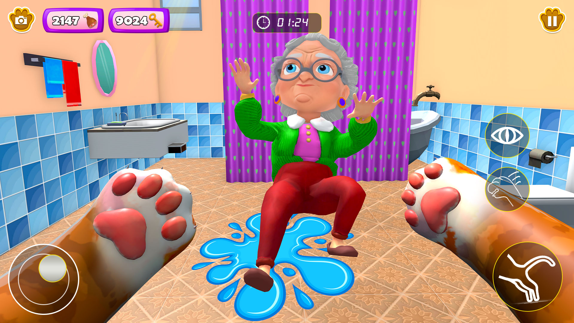 Naughty Virtual Pet Prankster Cat Vs Granny Escape - Kitty Chaos ...