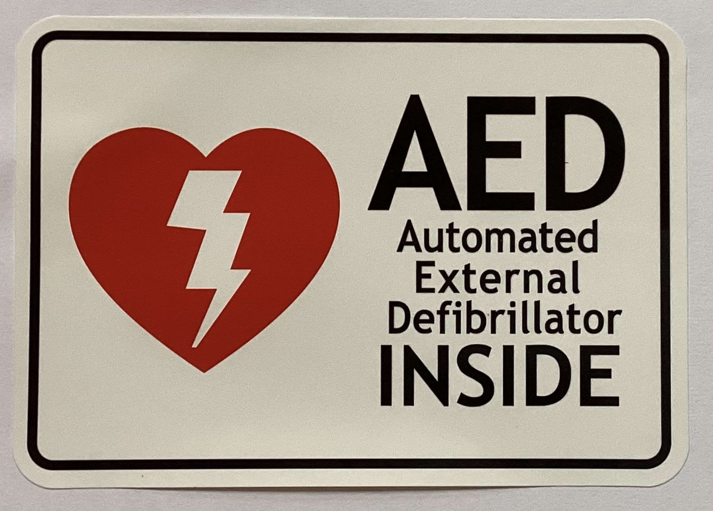Amazon.com: 5 Pack -AED AUTOMATED EXTERNAL DEFIBRILLATOR INSIDE sticker ...