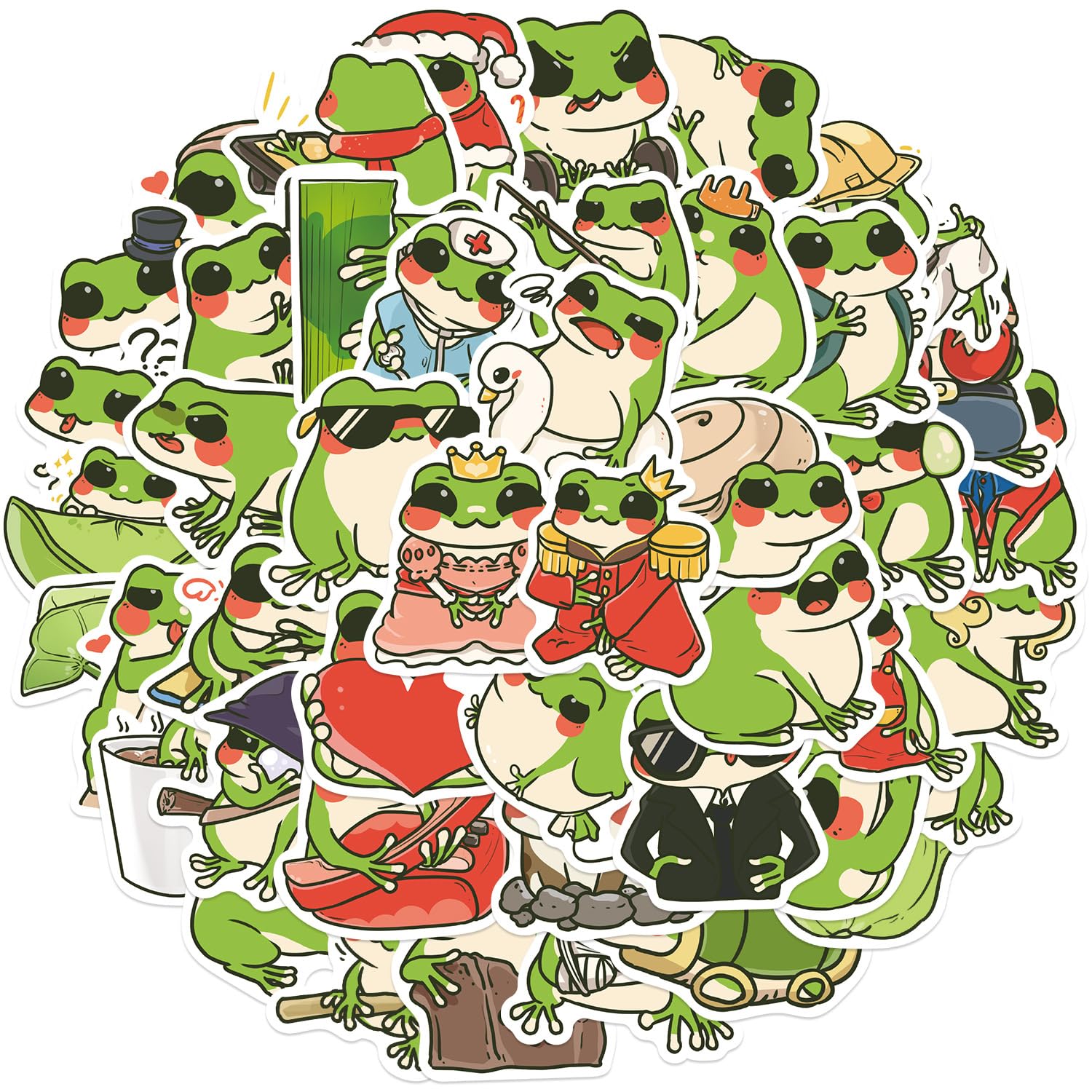 Amazon.com: 50Pcs Cute Frog Stickers Pack, Graffiti Meme Stickers for ...