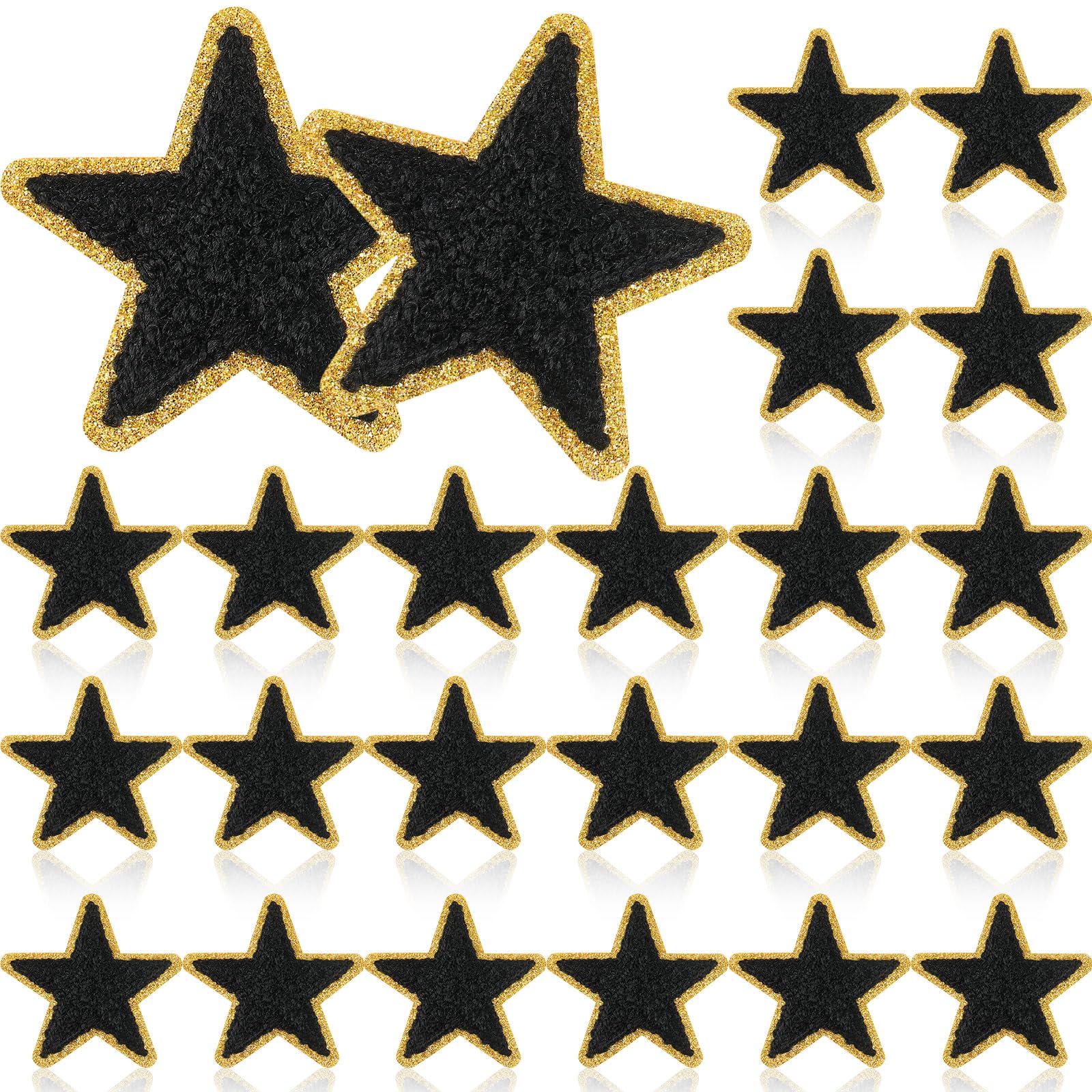 Amazon.com: Jexine 32 Pieces Chenille Star Patches Self Adhesive Small ...