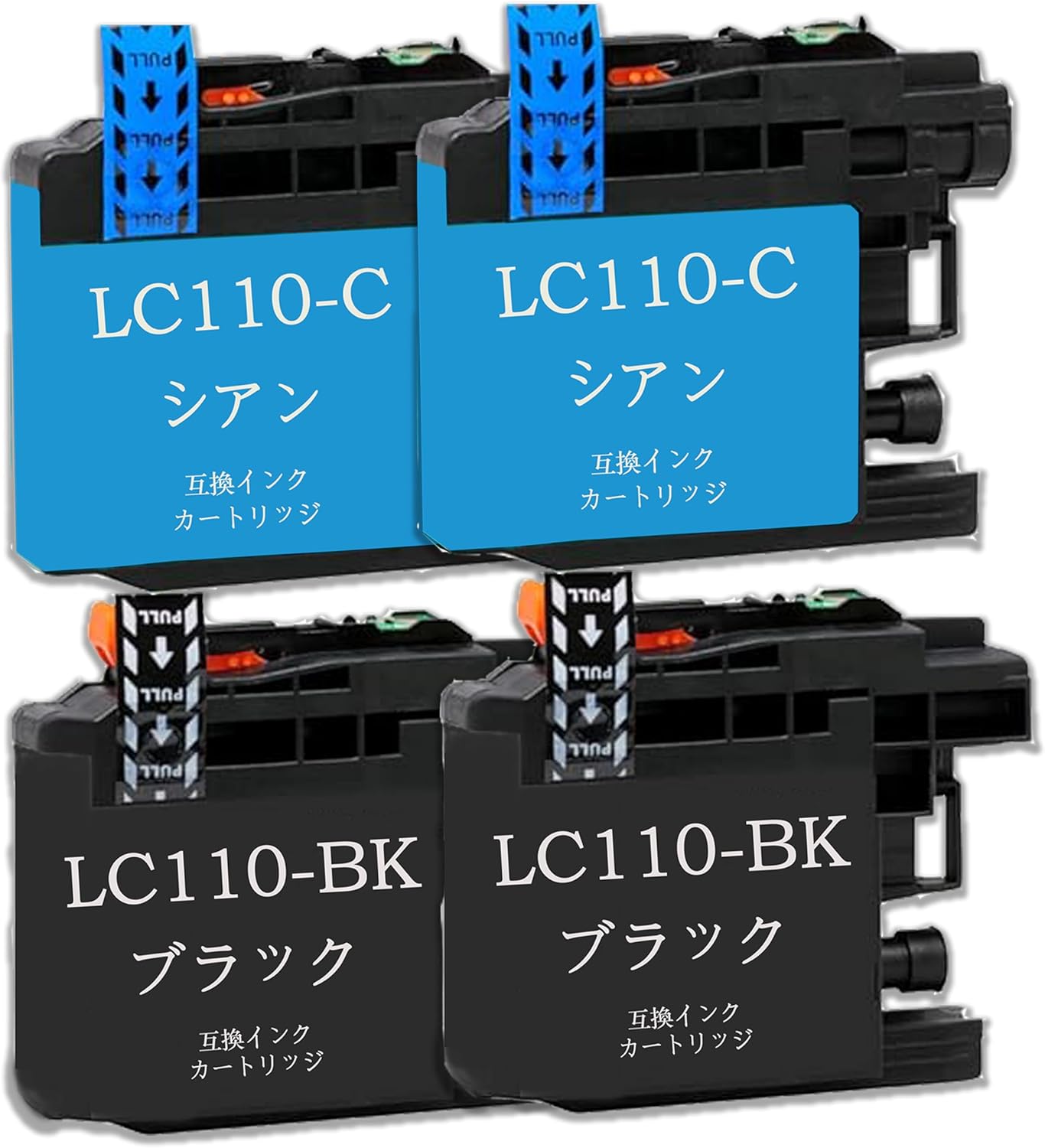 Amazon.co.jp: 【埼玉WH】LC110 互換インクカートリッジ 2色セット LC110-BKx2 / LC110-Cx2 計4本 ...