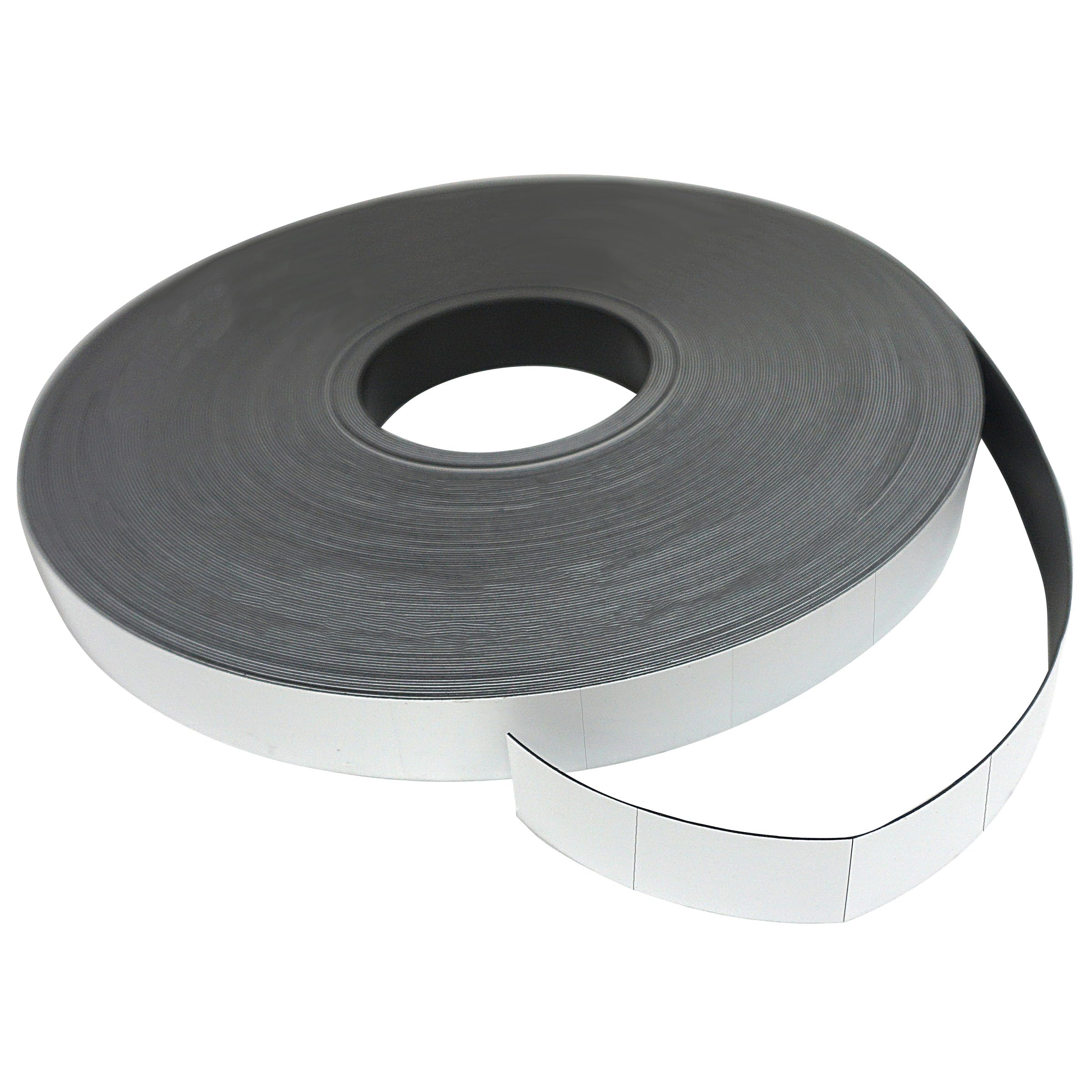 Flexible Magnet Strip with White Vinyl Coating, 1/32" Thick, 1" Height ...