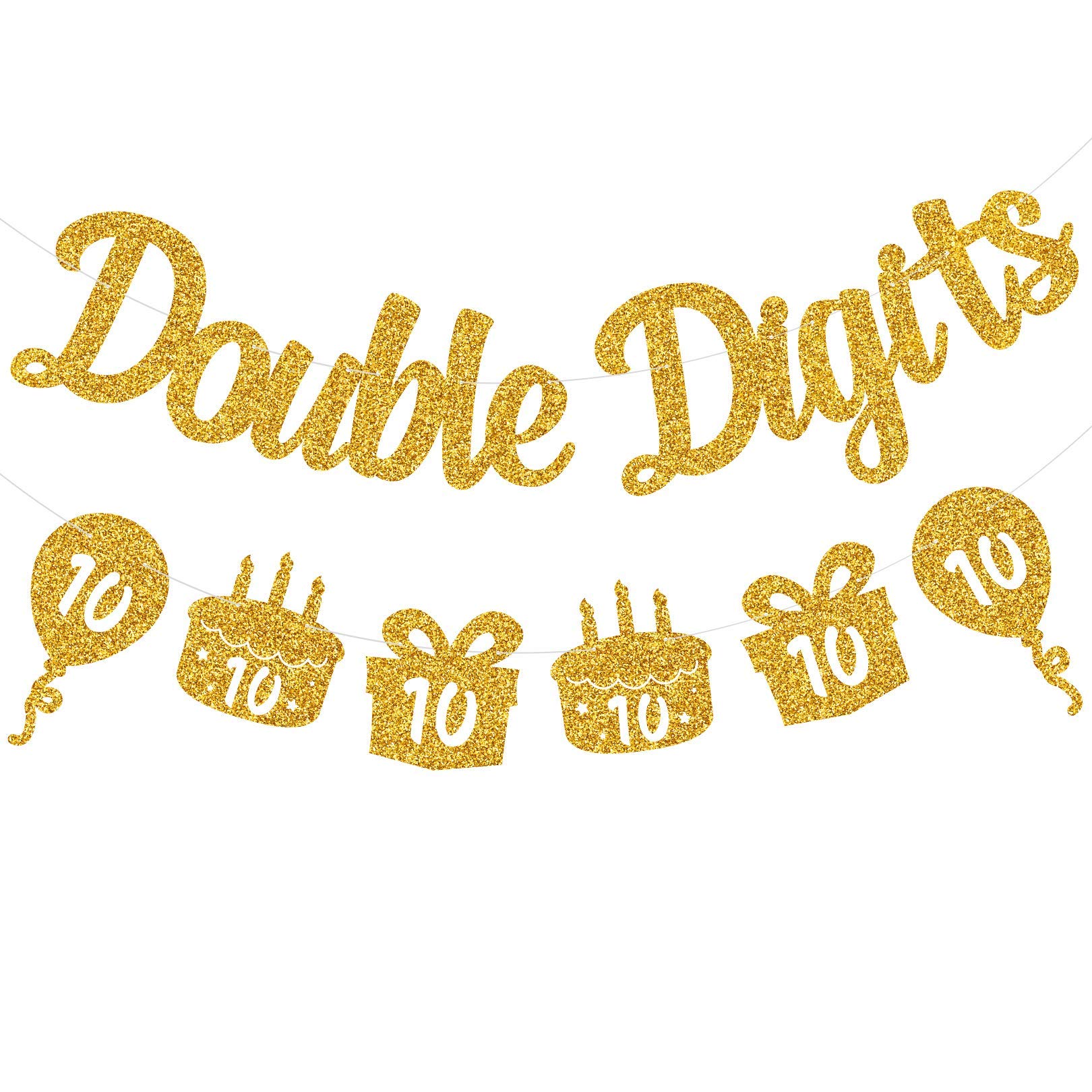 Festiko Double Digits 10th Birthday Banner Happy 10th Birthday ...