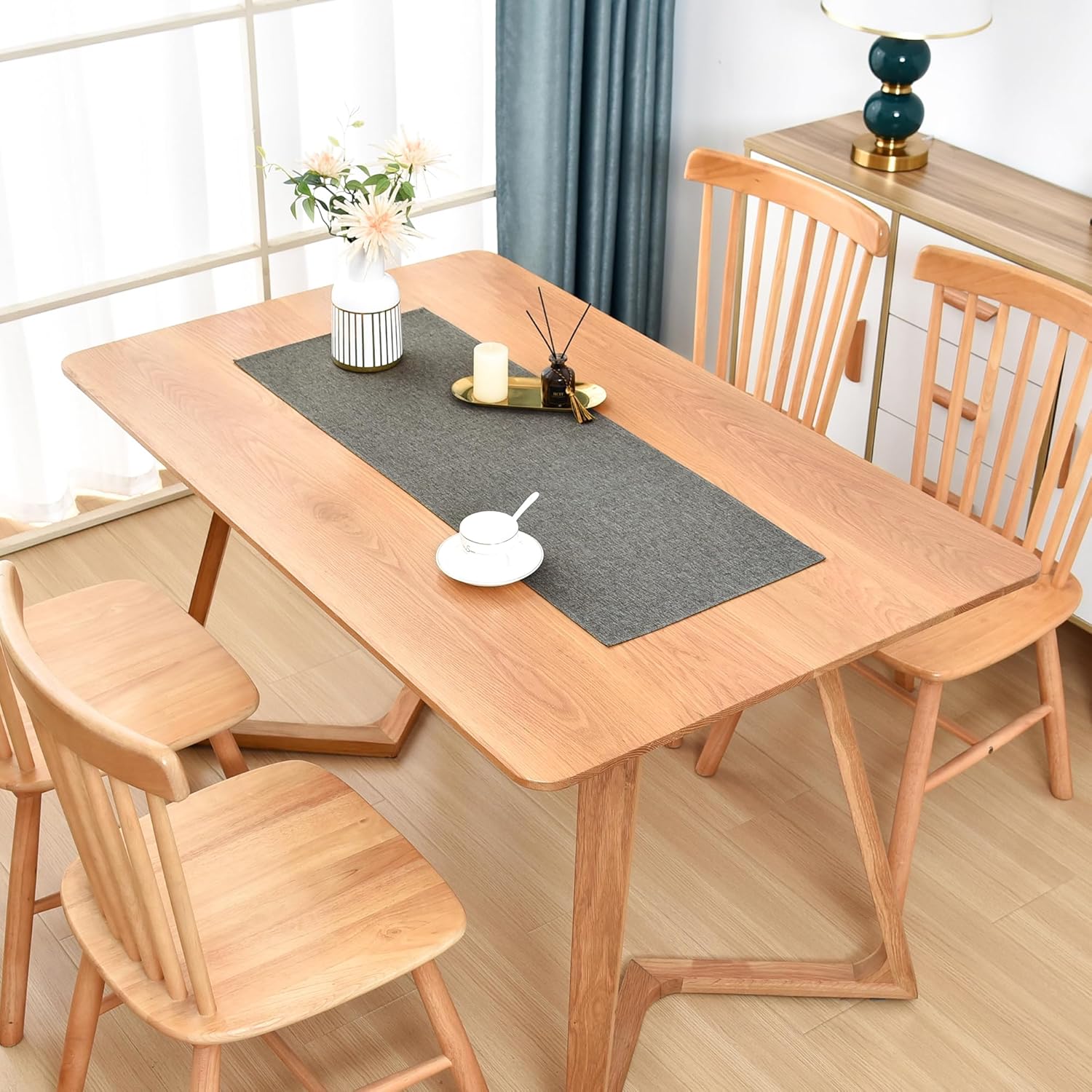 Amazon.com: Farmhouse Table Runner Small Faux Linen Dining Table ...