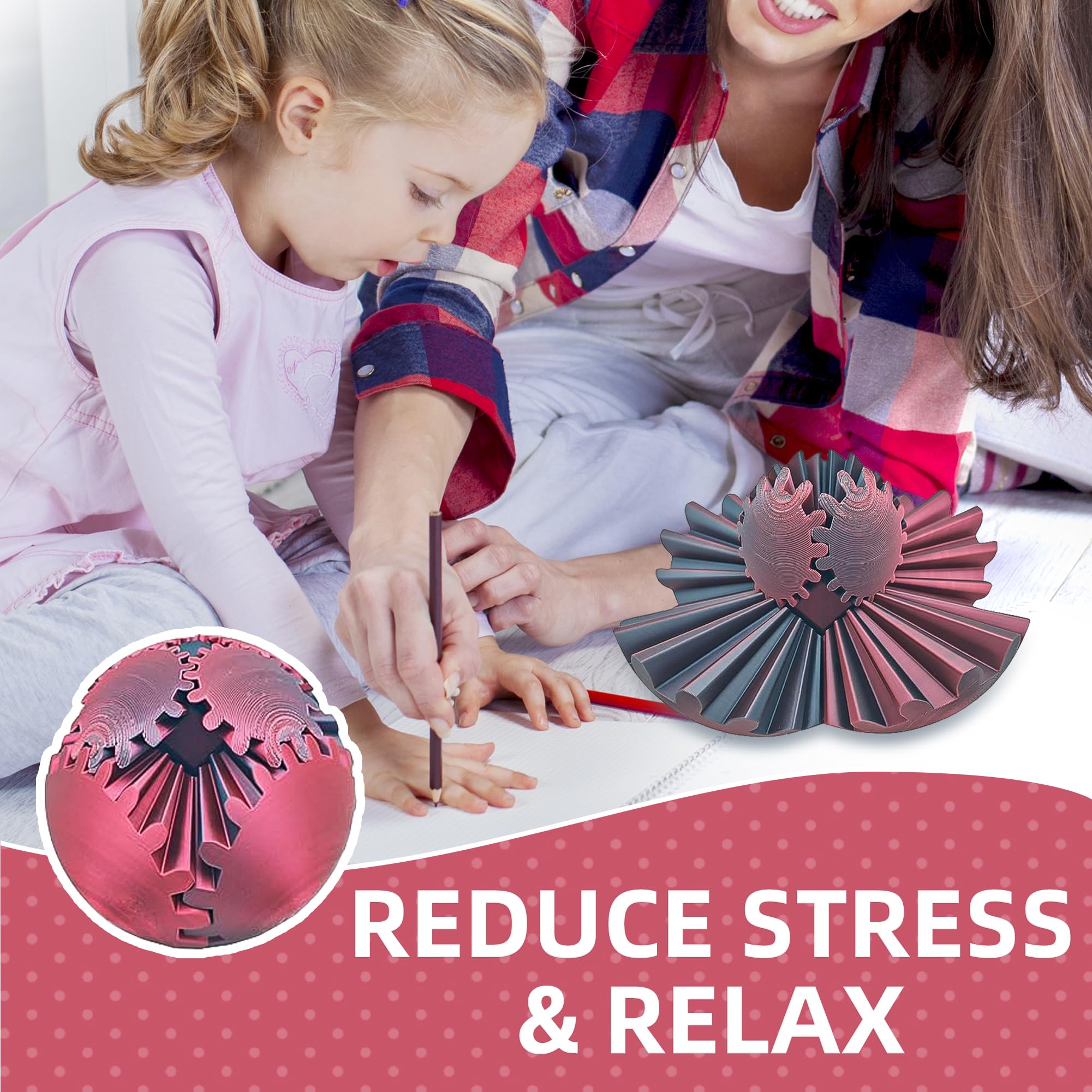 Snapklik.com : Flavery 3D Printed Spin Ball - Cube Fidget Toy, Gear ...