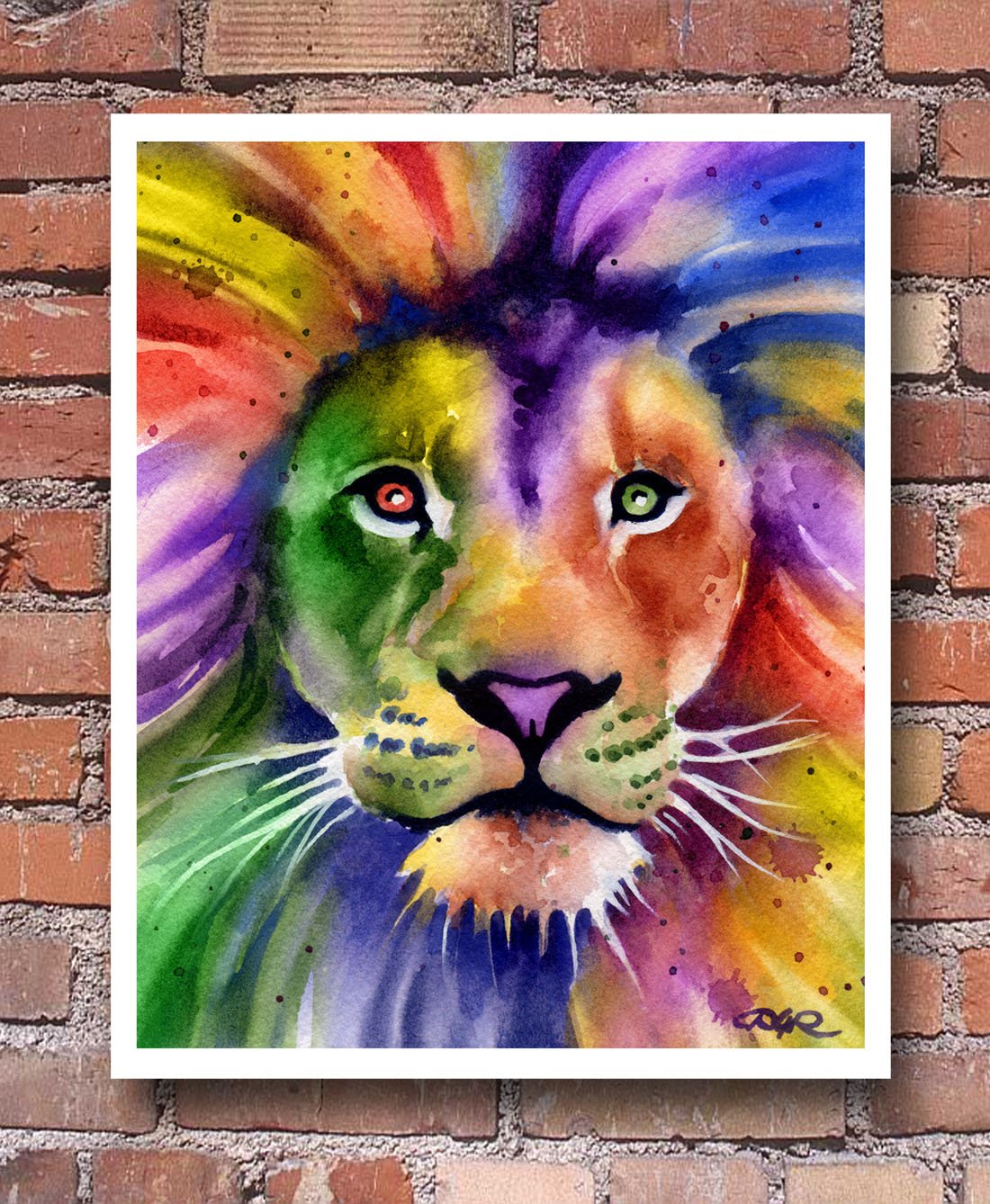 Abstract Watercolor Lion