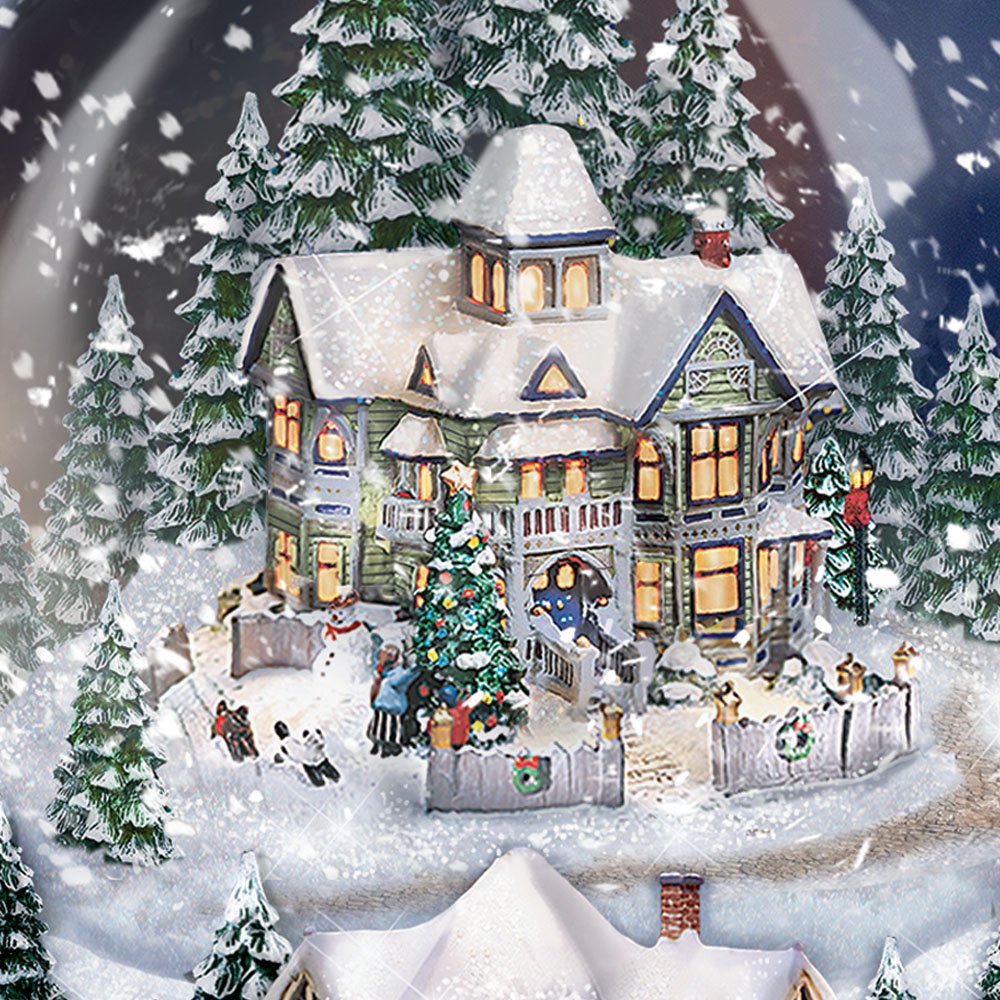 Thomas Kinkade Musical Snow Globe Christmas Lights Thomas Kinkade Snow