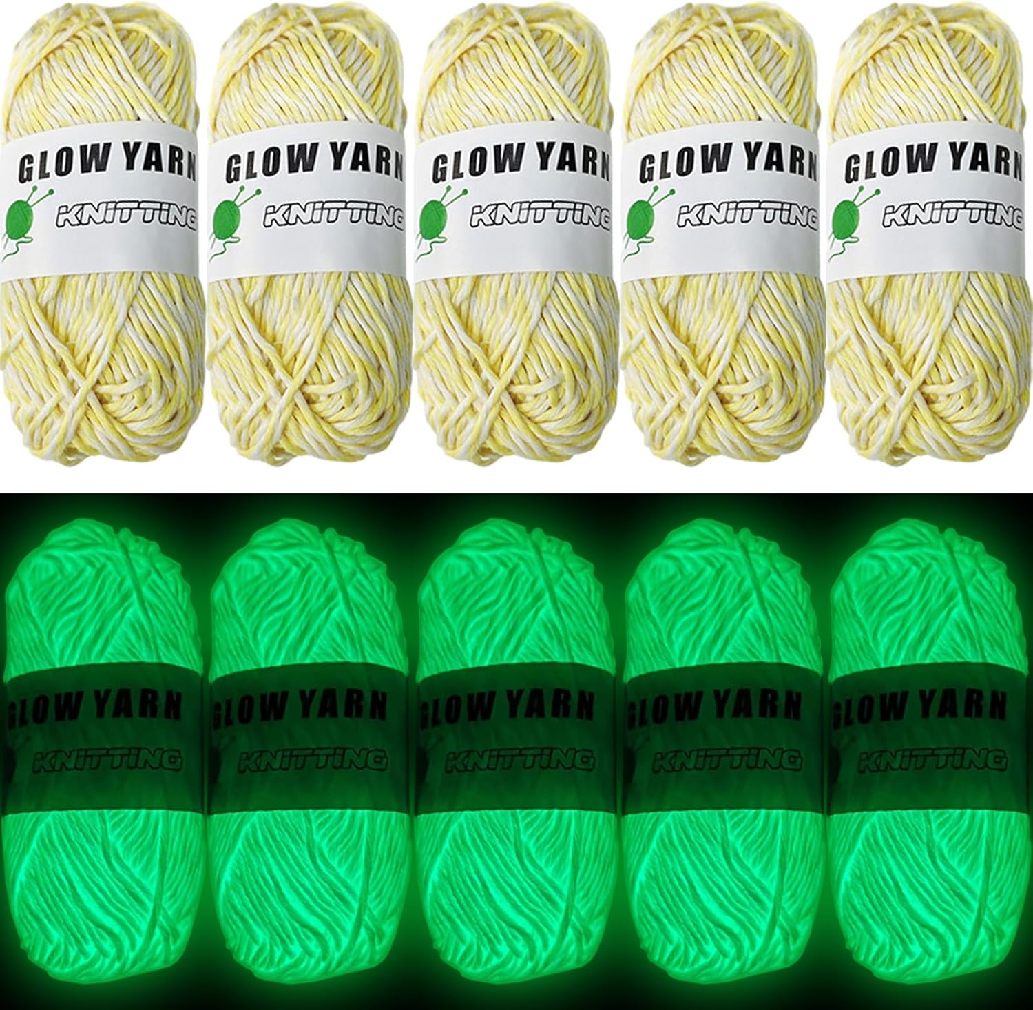 Amazon.com: Glow in The Dark Yarn for Crochet, 275 Yards Sewing ...