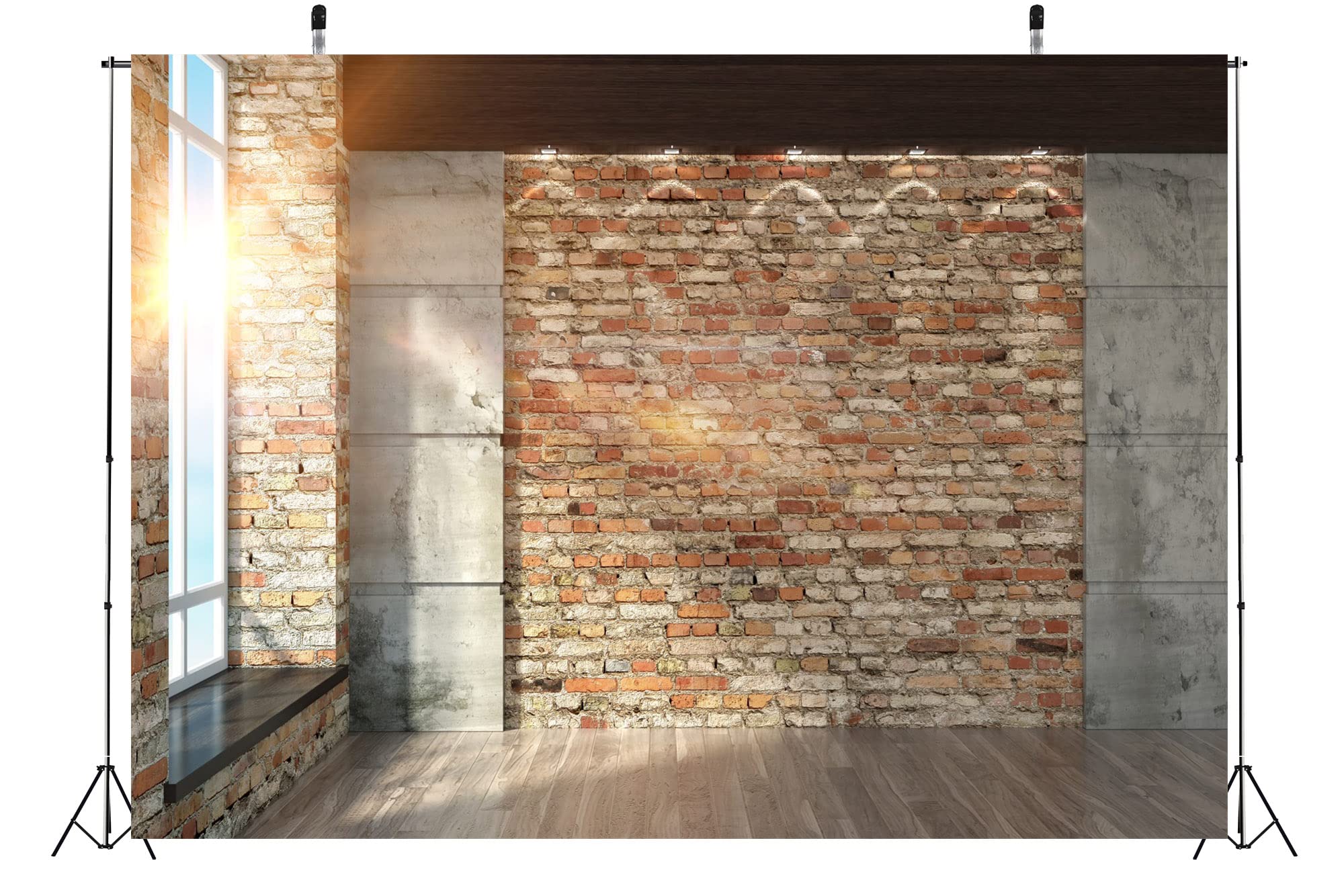 Amazon.com : BELECO 8x6ft Fabric Brick Room Interior Backdrop Empty ...