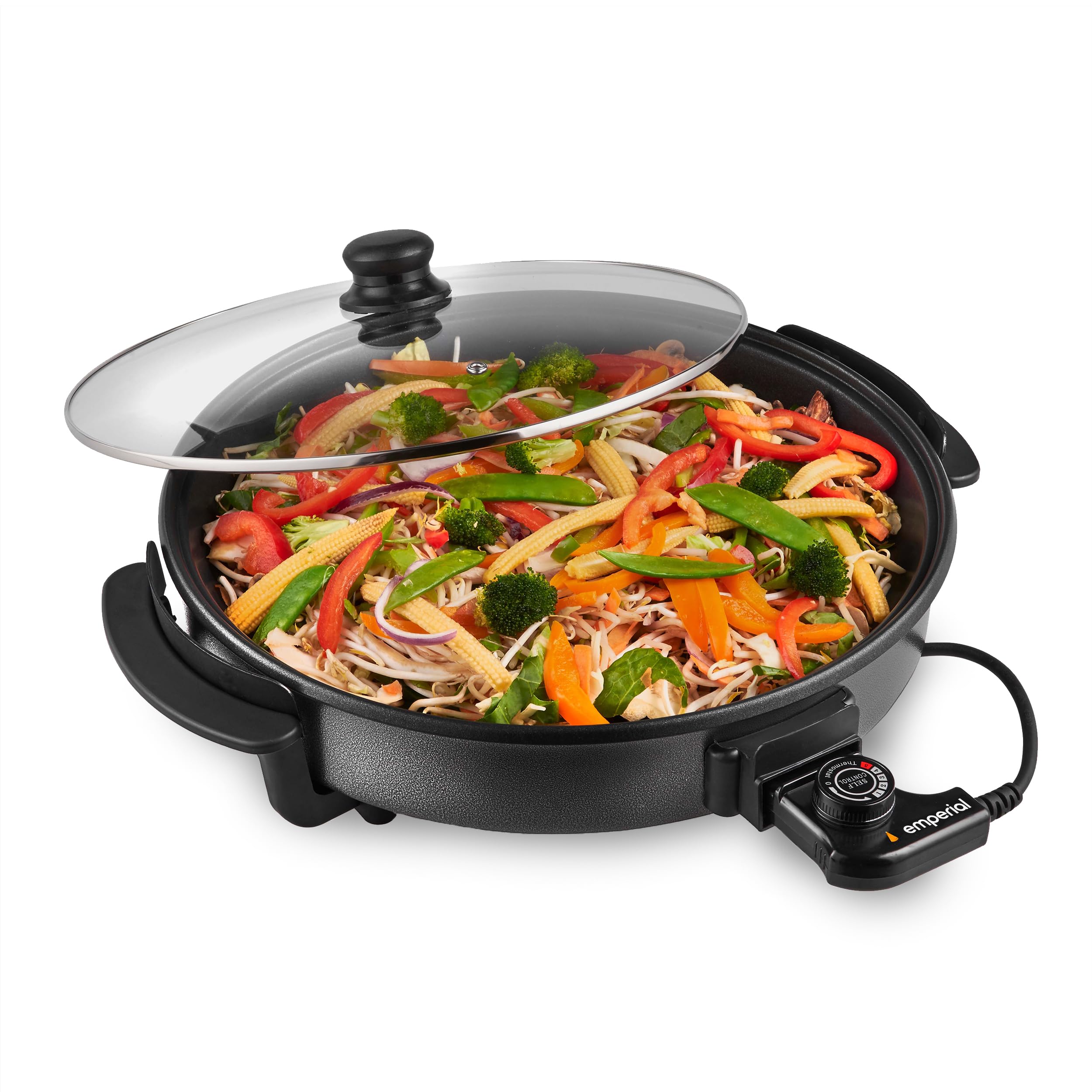 Emperial Multi Cooker - Electric Frying Pan with Glass Lid, 30cm Non ...