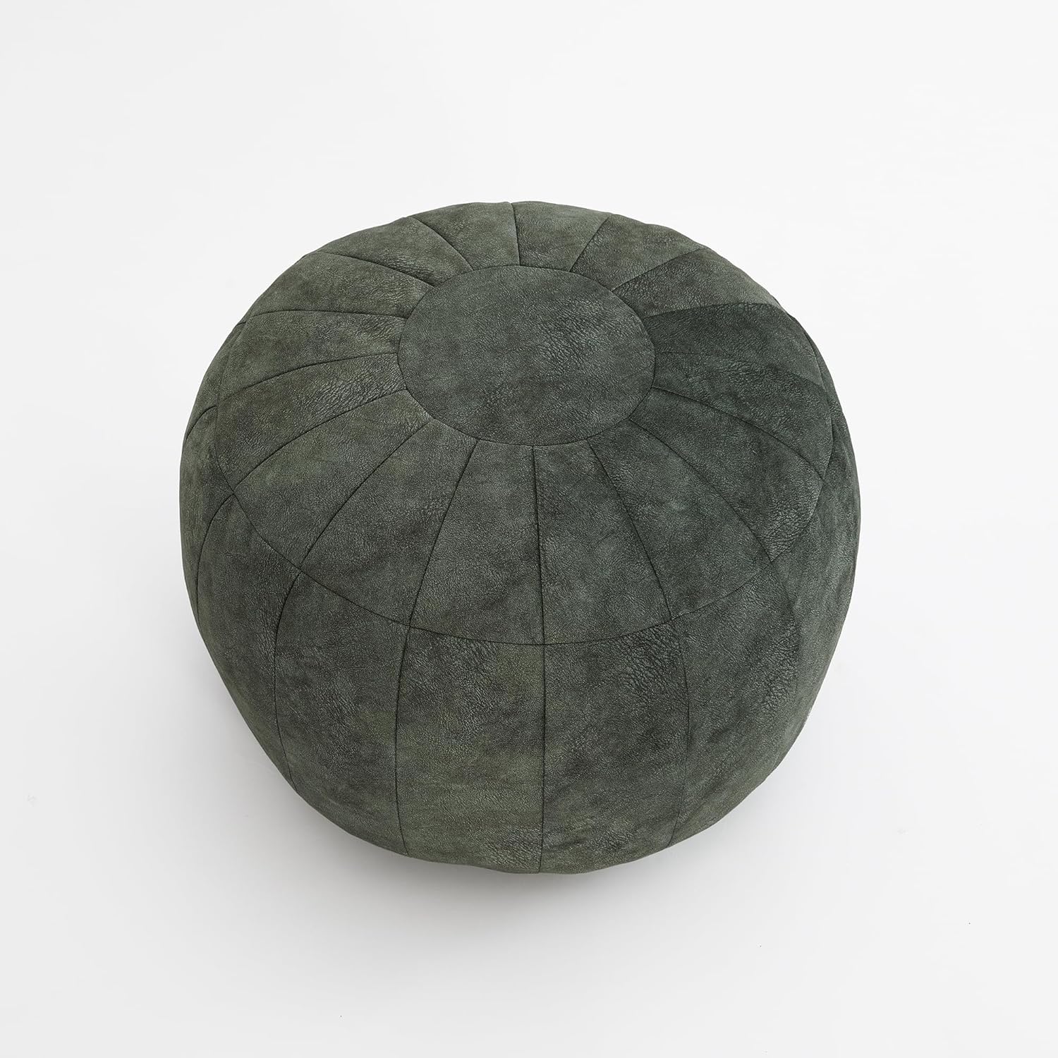 Amazon.com: C COMFORTLAND Unstuffed Faux Leather Ottoman Pouf, Round ...