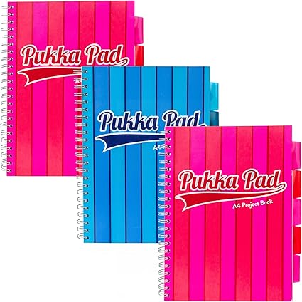 Pukka Pad, Vogue Spiral Bound A4 Project Notebooks 3-Pack ...