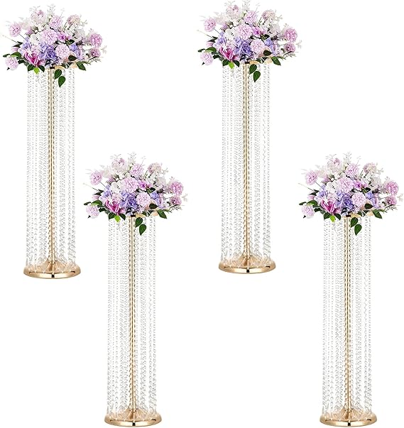Amazon.com: LANLONG Set of 4 Luxurious Crystal Flower Stand Wedding ...