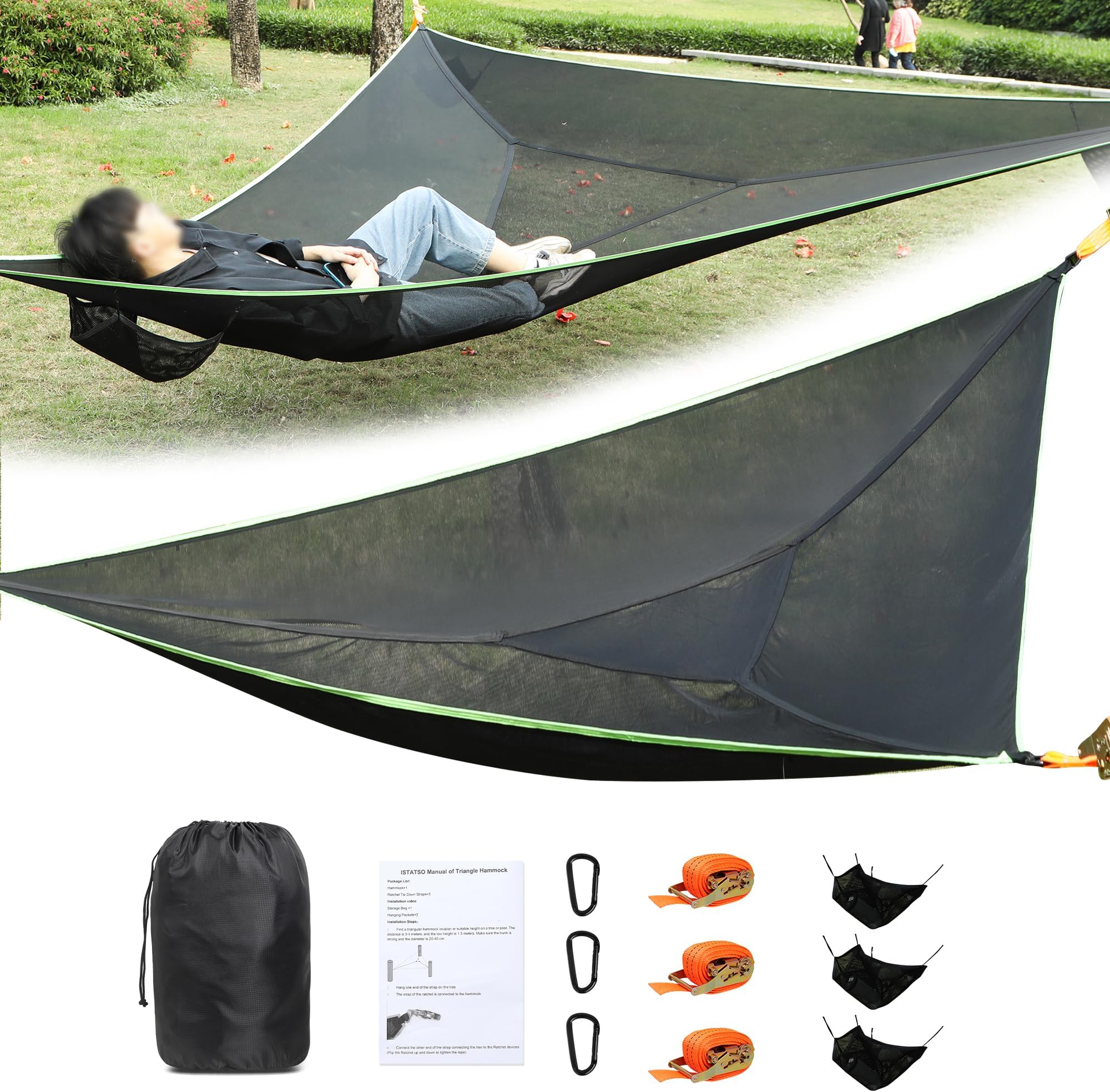 Amazon.com : LUKETURE Triangle Hammock, 10ft Triangle Camping Hammock ...