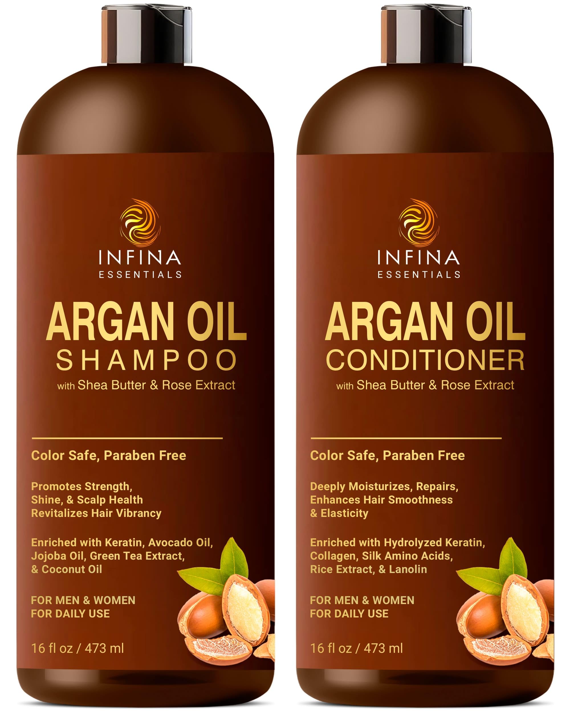 Amazon.com : Argan Oil Shampoo and Conditioner Set for Men and Women - Hydrating and Nourishing ...