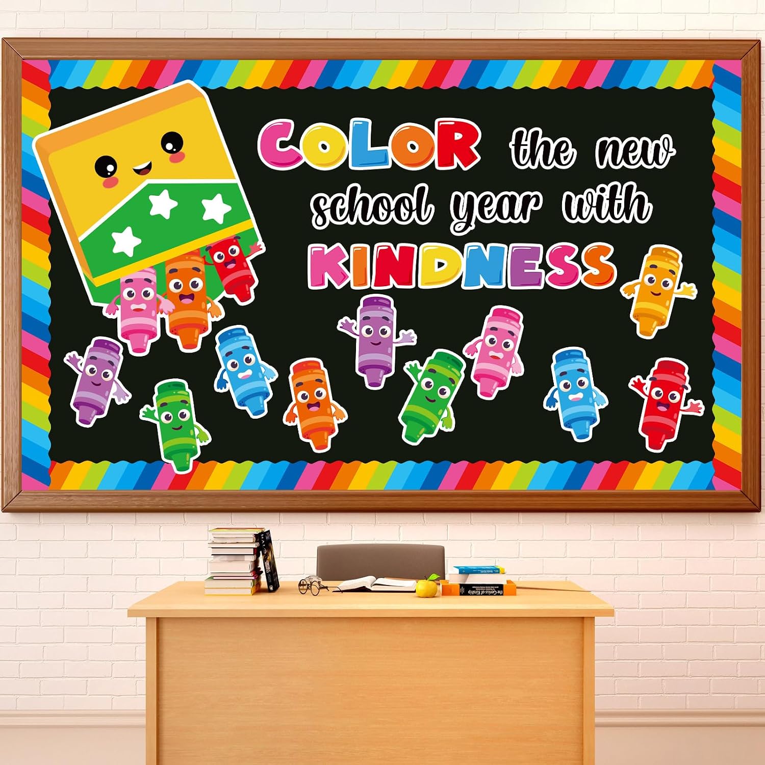 Amazon.com : Crayon Bulletin Board Decorations Colorful Crayon ...