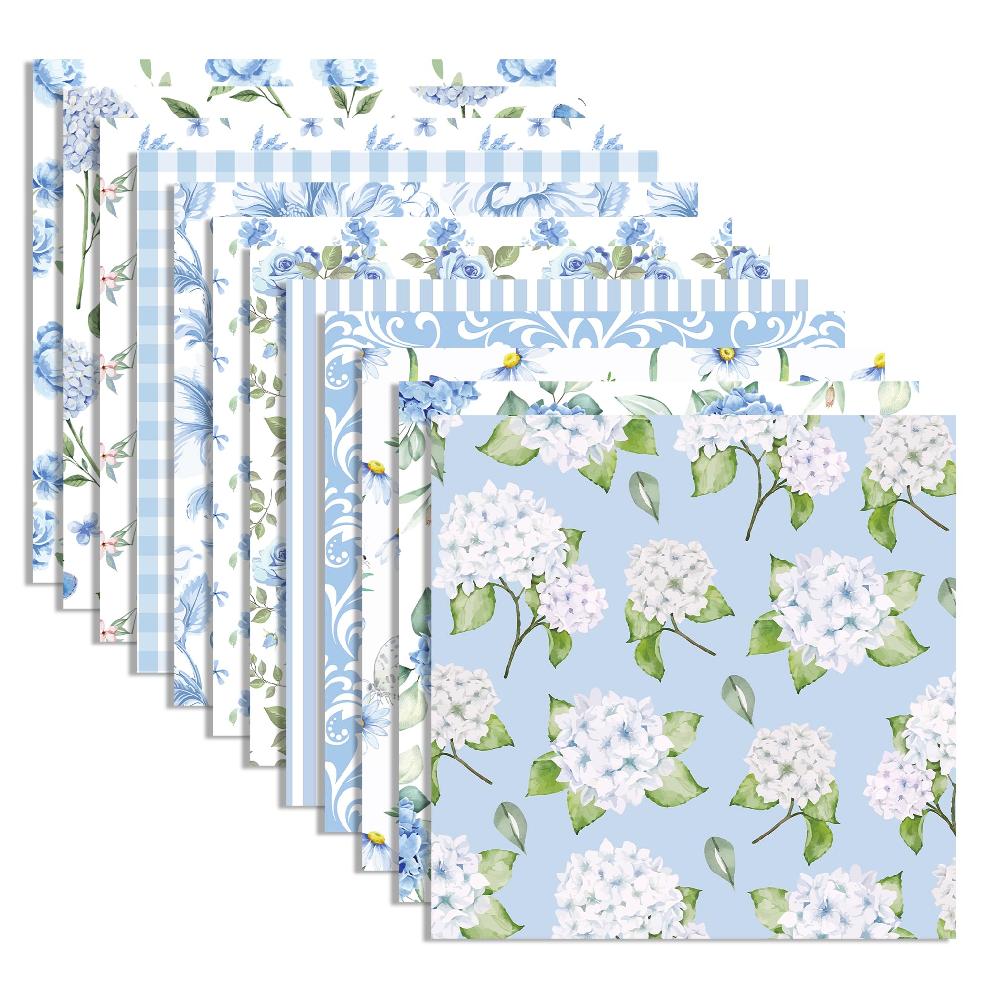 Double-sided Hydrangea Pattern Craft Paper 12x12 Inch VIVIQUEN 24 Pack ...