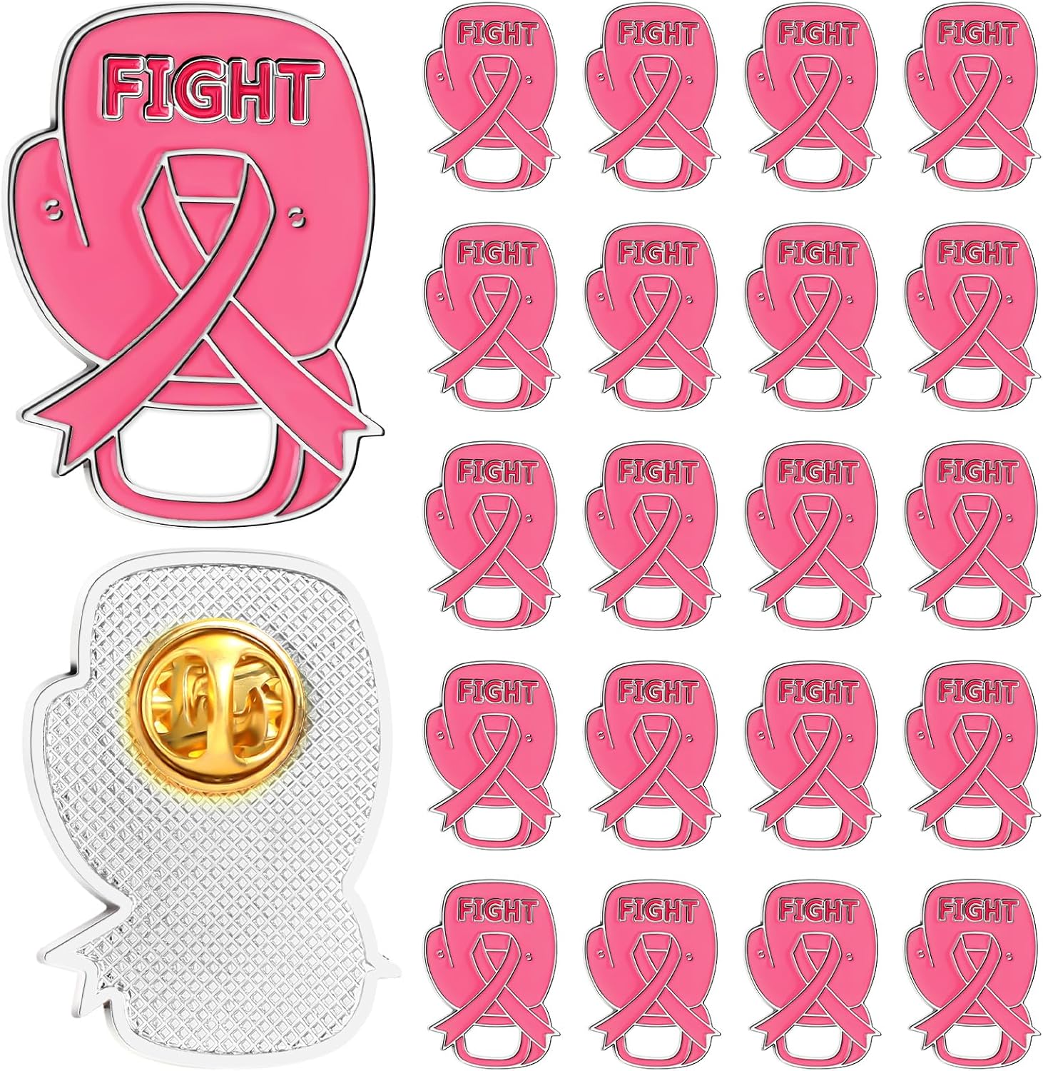 Amazon.com: Ecally 50 Pcs Breast Cancer Awareness Pins Gift Pink Fight ...