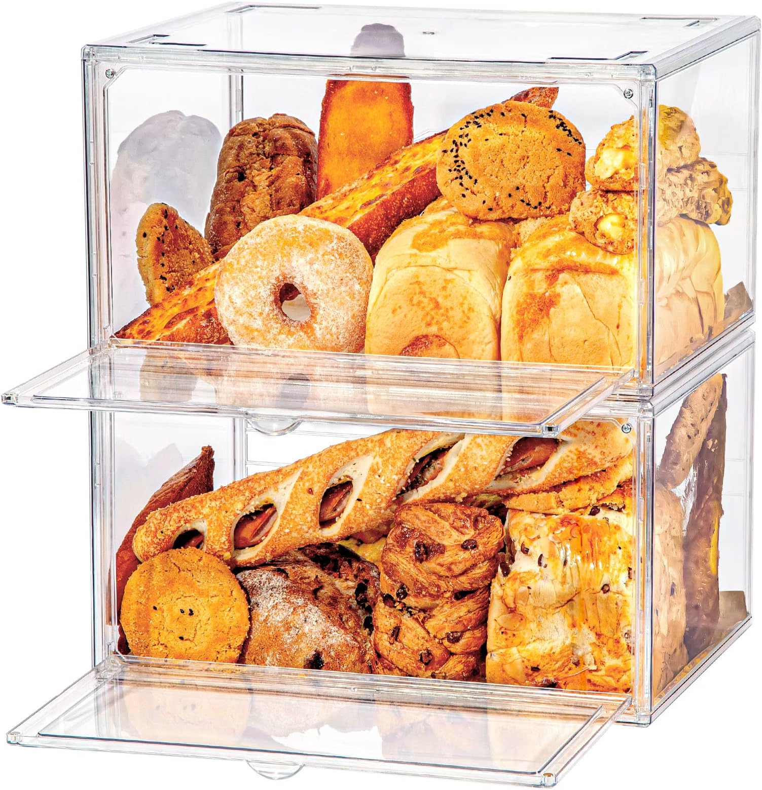 Amazon.com: RimCereal Clear Bread Box Acrylic Bread Storage Container ...