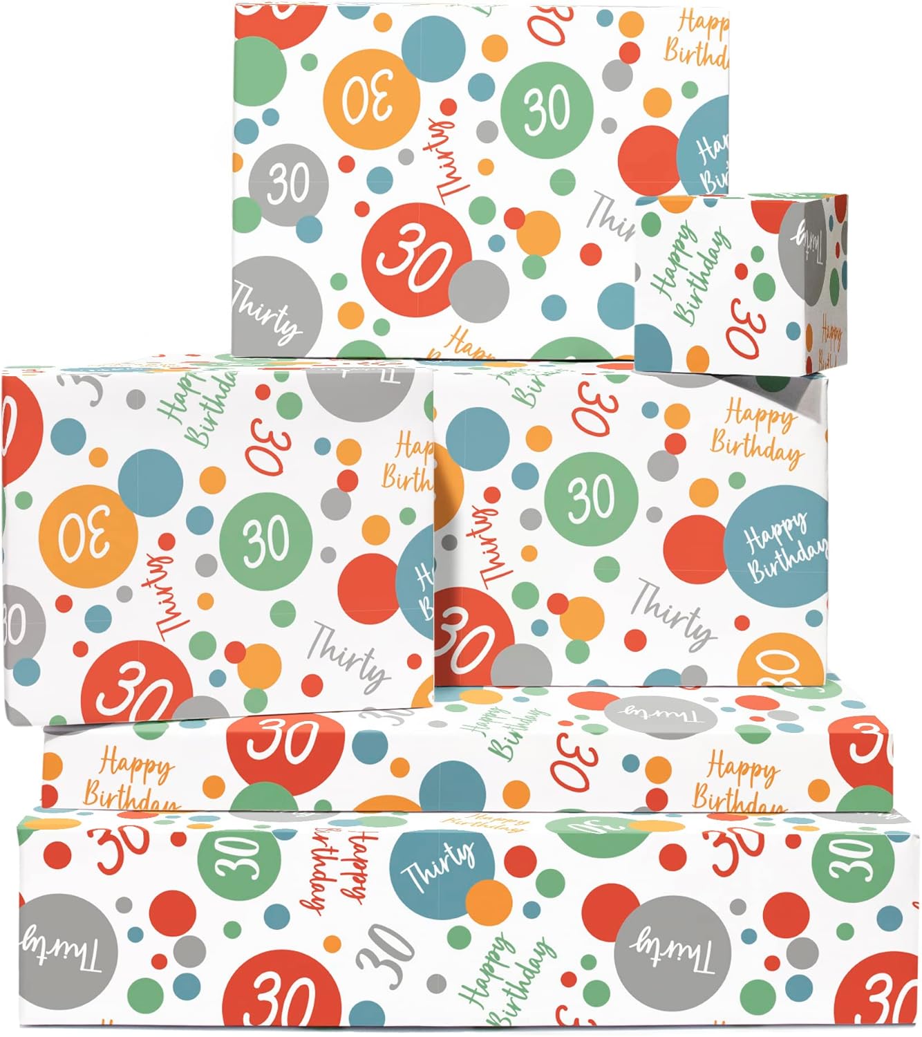 Amazon.com: CENTRAL 23 Birthday Wrapping Paper for Women Men - 6 Sheets ...