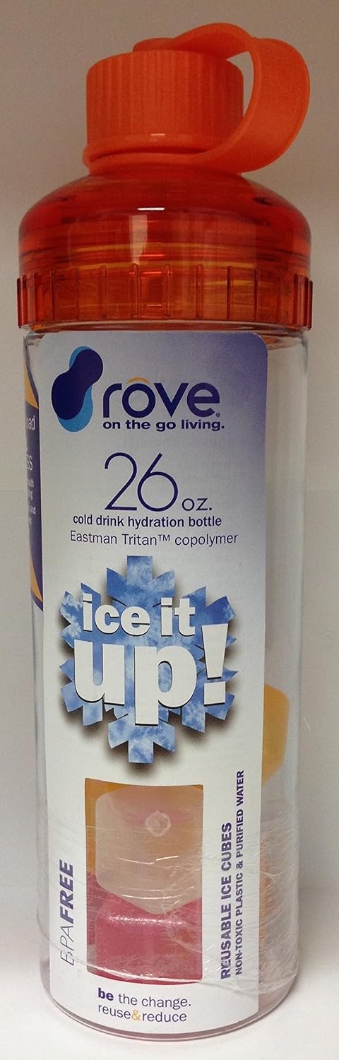 Amazon.com : Rove "On The Go 26 oz Cold Drink Hydration Bottle - Orange ...
