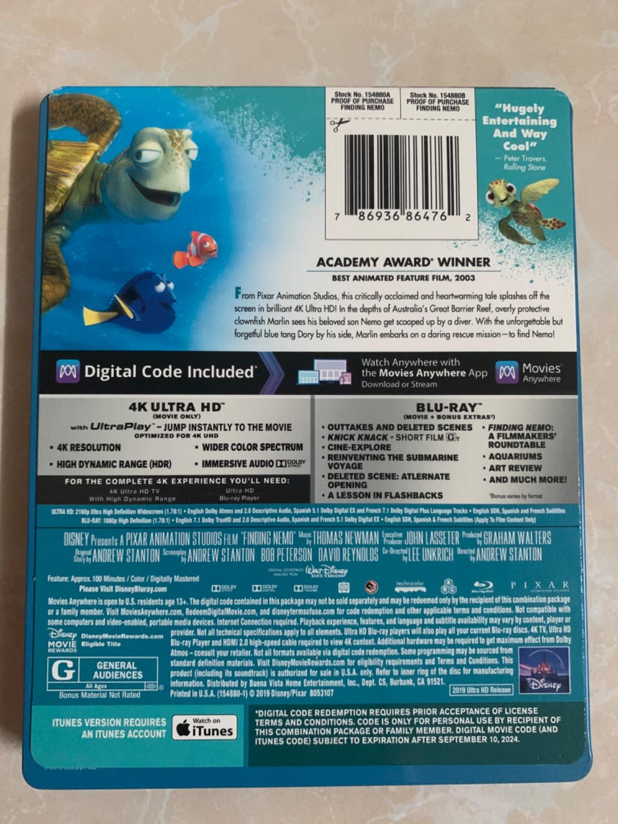 Finding Nemo English / Mandarin .Cantonese Audio With English .Chinese ...