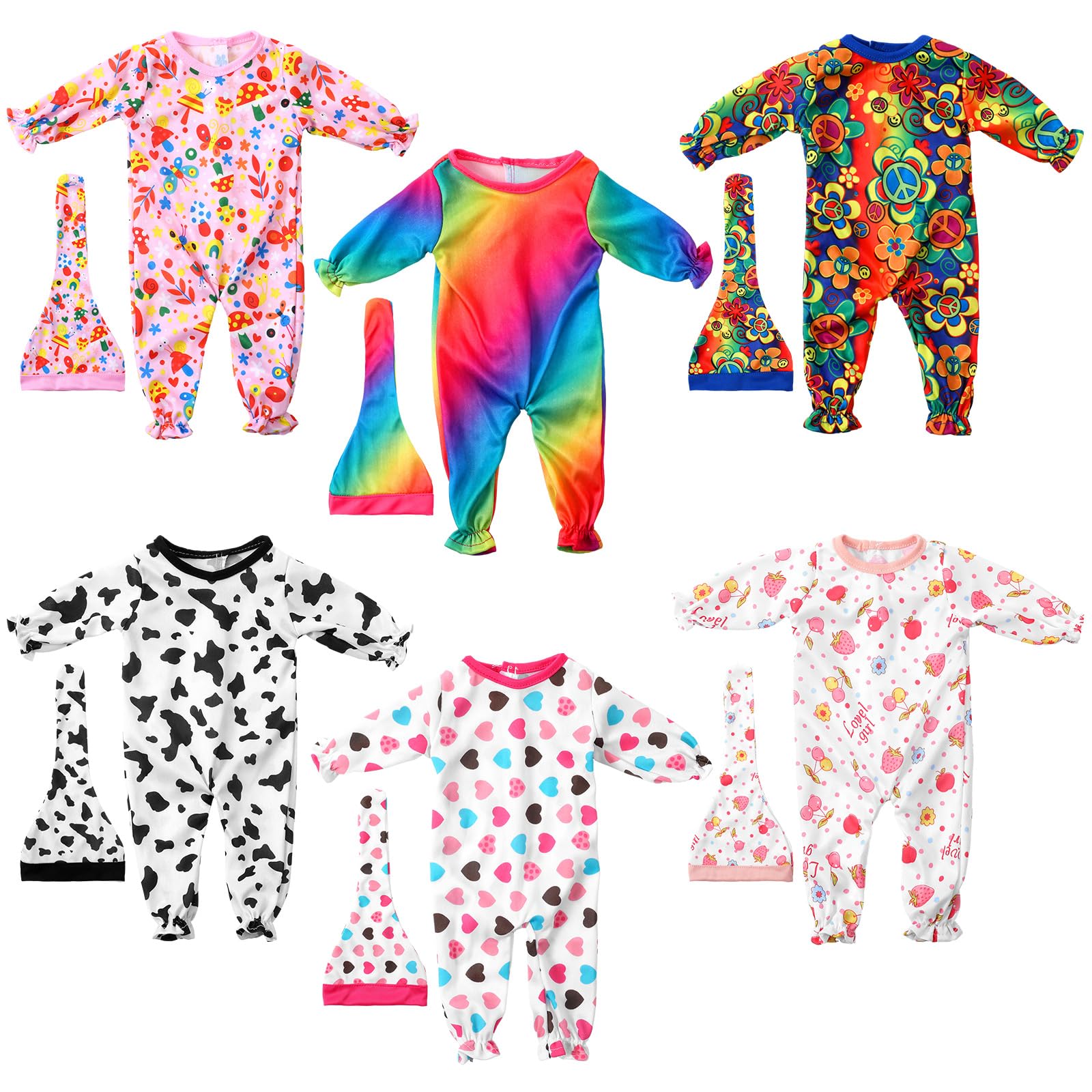 Amazon.com: Fourluoo 6 Sets Baby Dolls Clothes 18 Inch Reborn Baby Doll ...