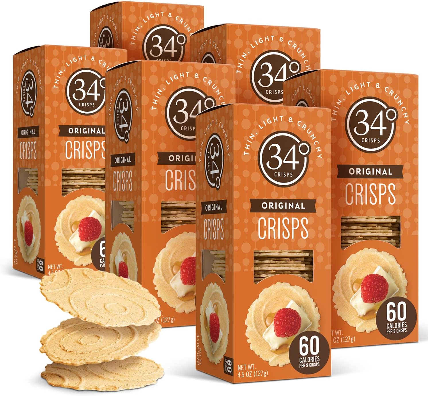 Amazon.com: 34 Degrees Crisps | Original Crisps | Thin, Light & Crunchy ...
