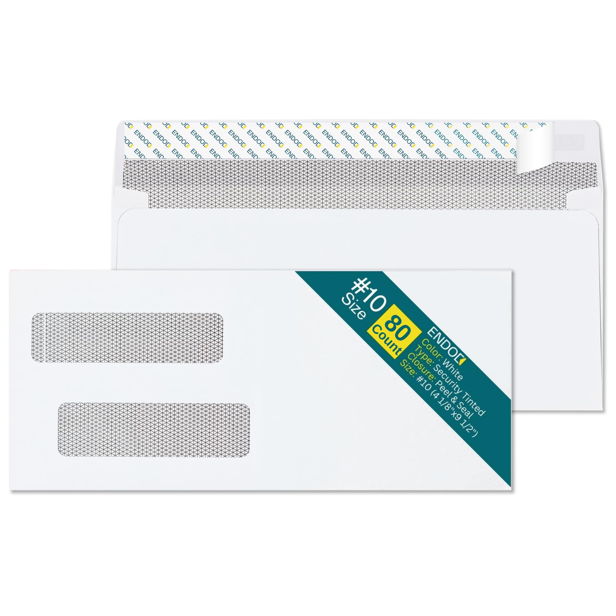 Amazon.com : #10 Double Window Security Envelopes Self Seal - 80/Pack ...