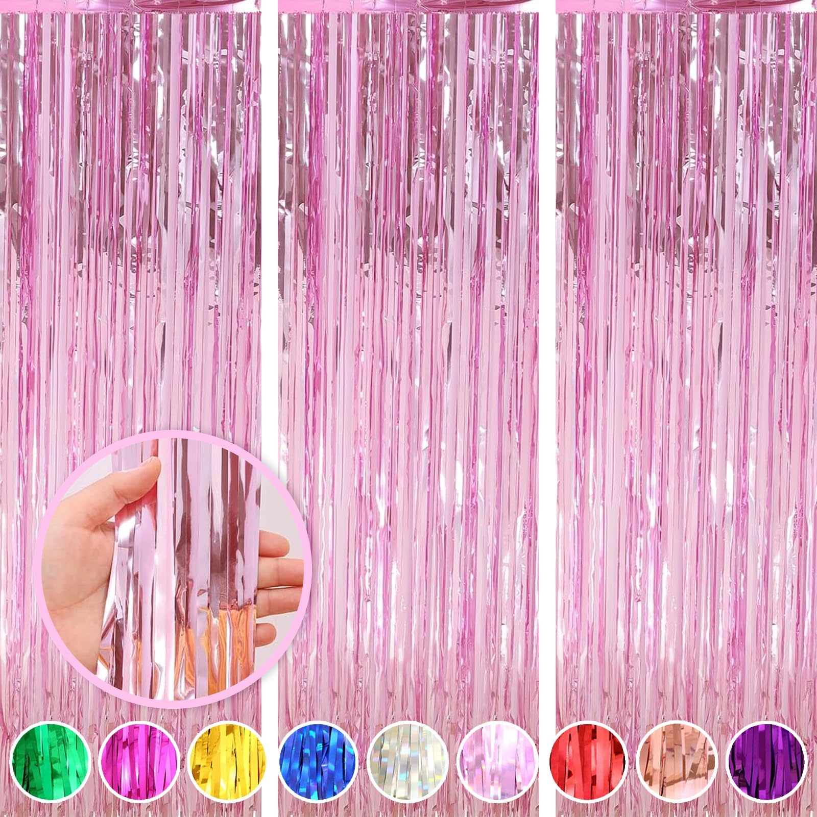 Amazon.com : Pink Party Decorations, 3 Pack 3.2ft x 8.2ft Pink ...