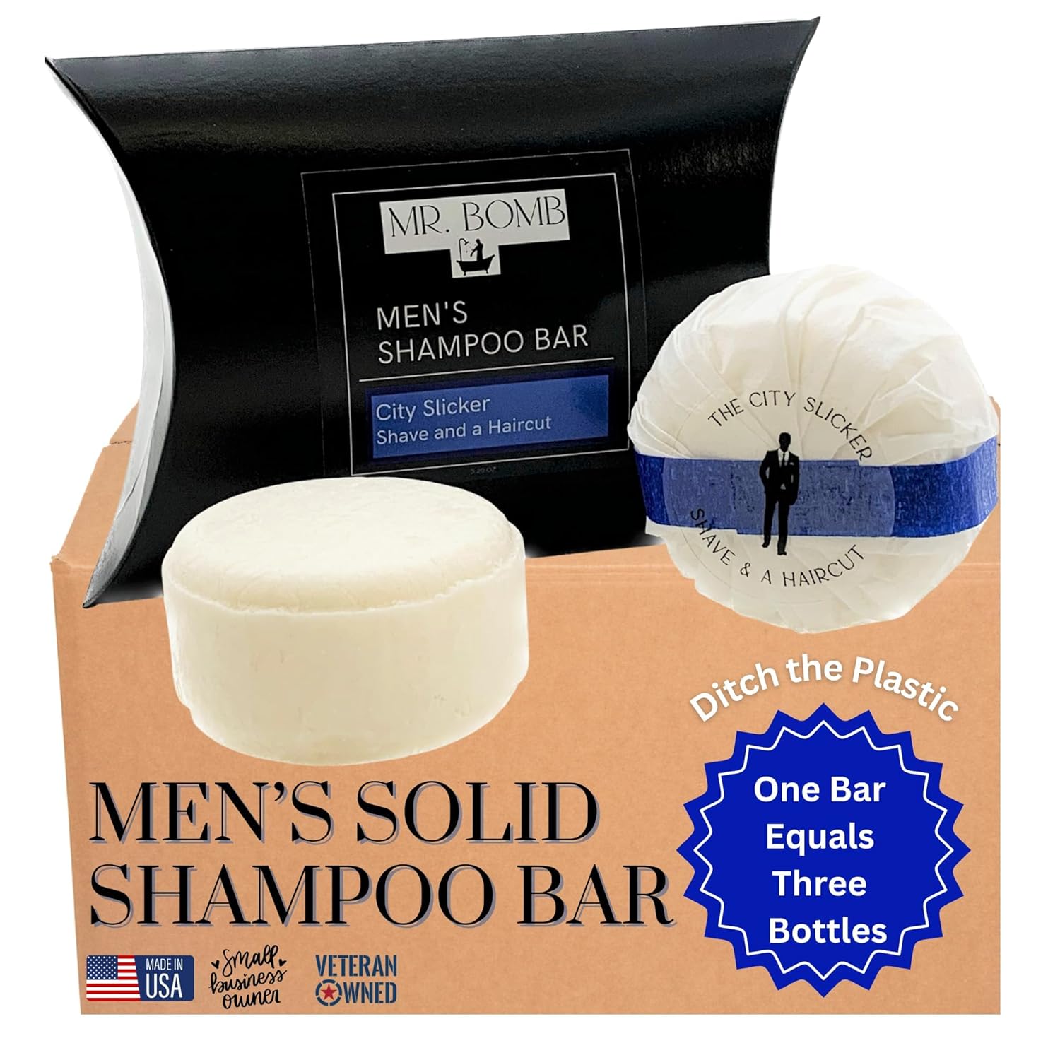 Amazon.com : Mr. Bomb Men's Solid Shampoo Bar For Him - Masculine ...