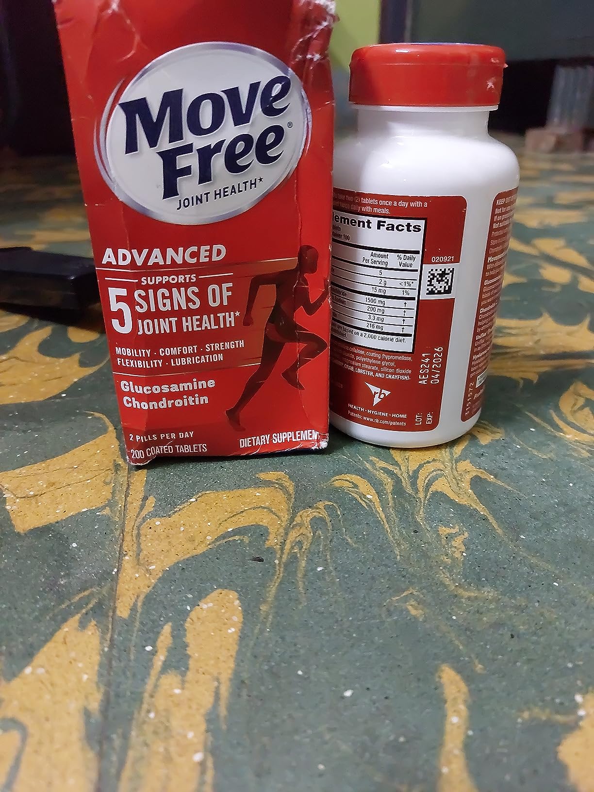 Schiff Move Free Glucosamine and Chondroitin Supplement 200 Tablets ...