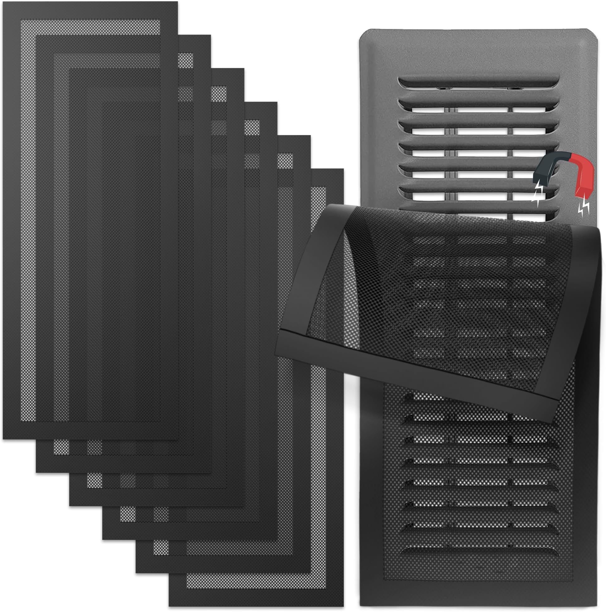 Pack 6 Floor Register 4 x 10 inch with Strong Magnetic Vent Cover,Air ...