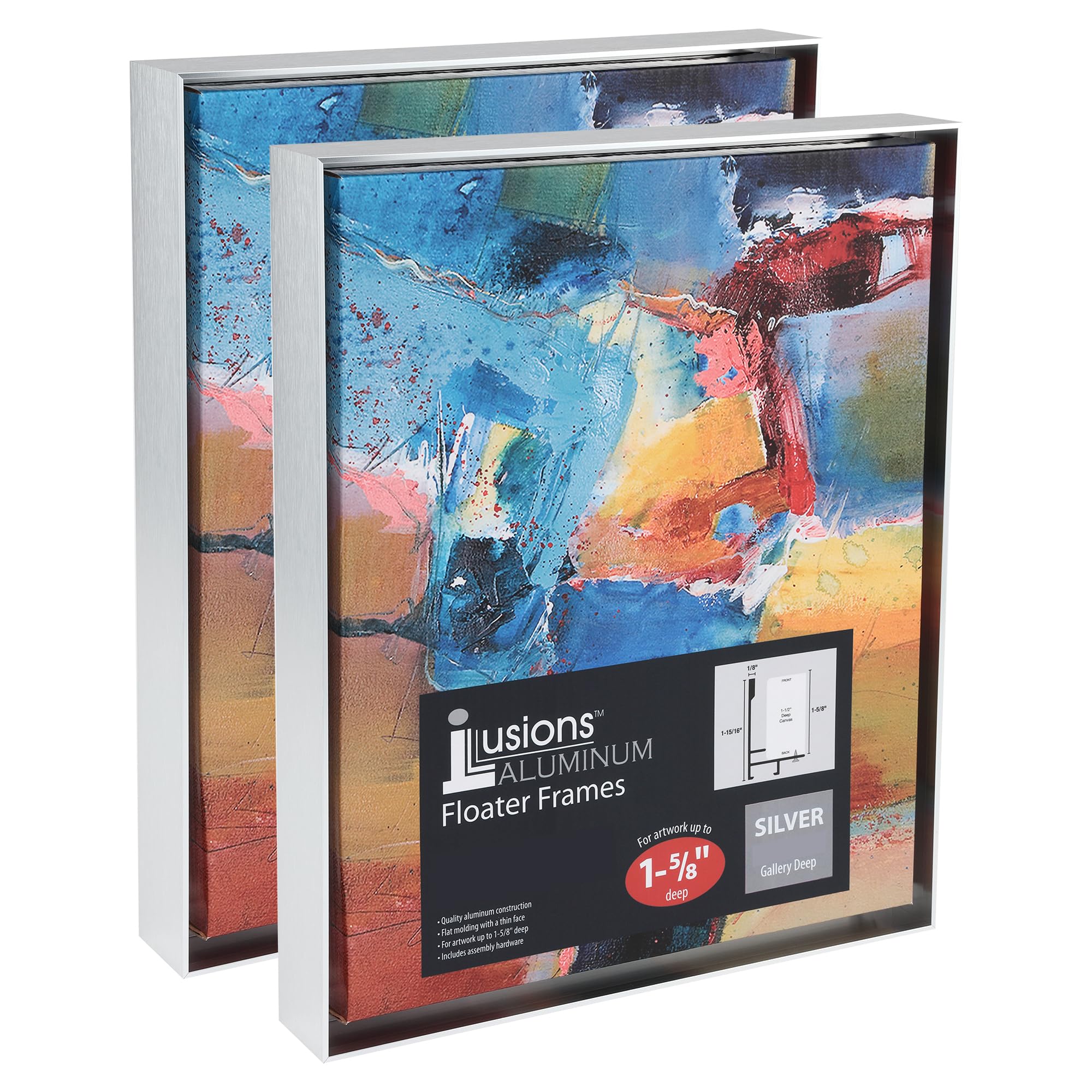 Amazon.com - Creative Mark Illusions Aluminum Floater Frames 1-5/8" 2 ...