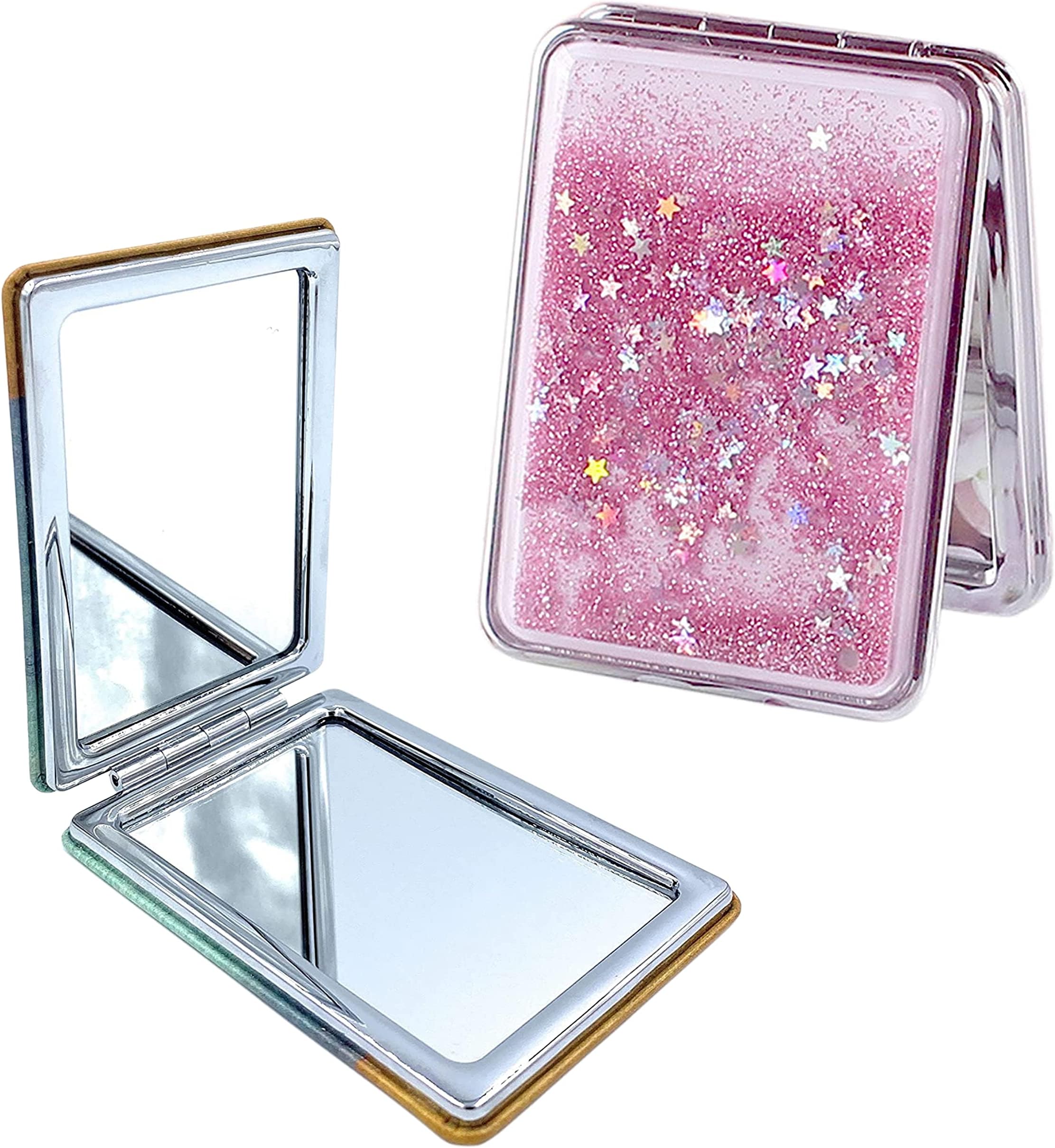 wolpin Foldable Makeup Mirror Glass Pocket Mirror for Women Men Firls ...