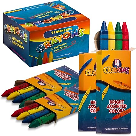 Bulk Crayons - 288 Crayons! Case Of 72 4-Packs, Premium Color Crayons ...