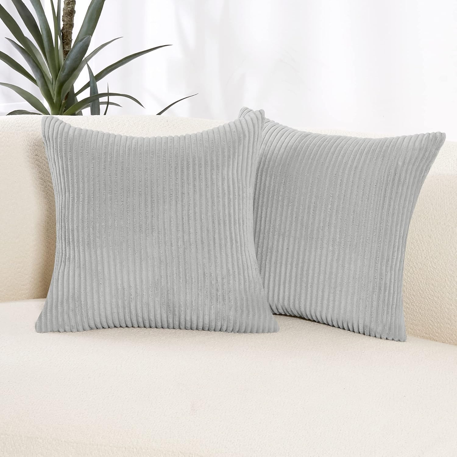 Amazon.com: Deconovo Square Throw Pillow Cover Cases, 18x18 Inch, Gray ...