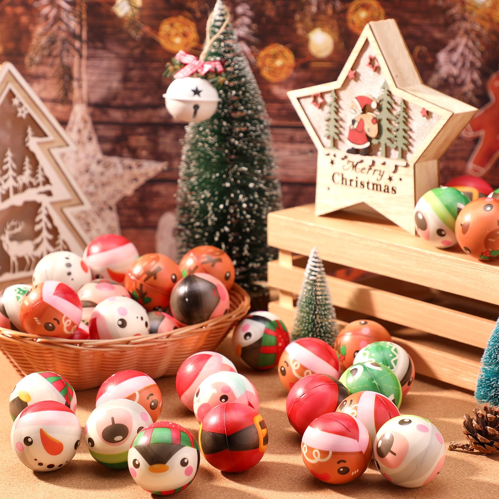 Snapklik.com : 60 Pcs Christmas Stress Balls 2 Inch Mini Relief Stress ...