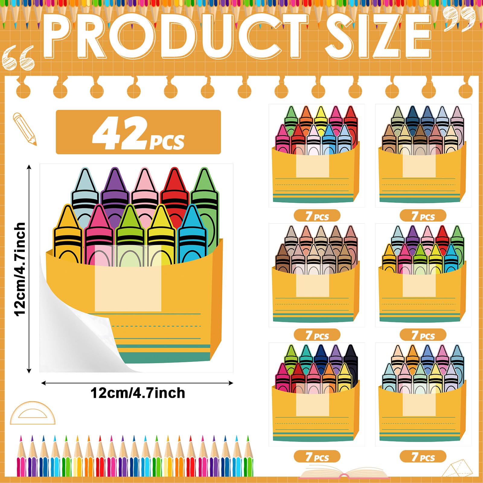 Snapklik.com : Fuyoooo 42pcs Crayon Box Desk Name Tags Kids Photo ...