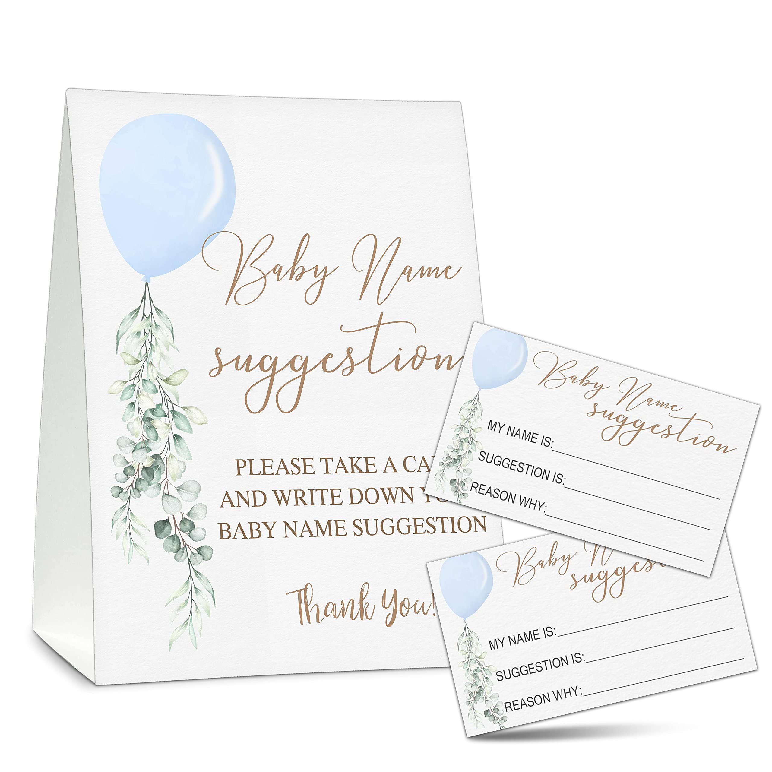 Amazon.com: Baby Name Suggestion Baby Shower Game Set, 1 Standing Sign ...