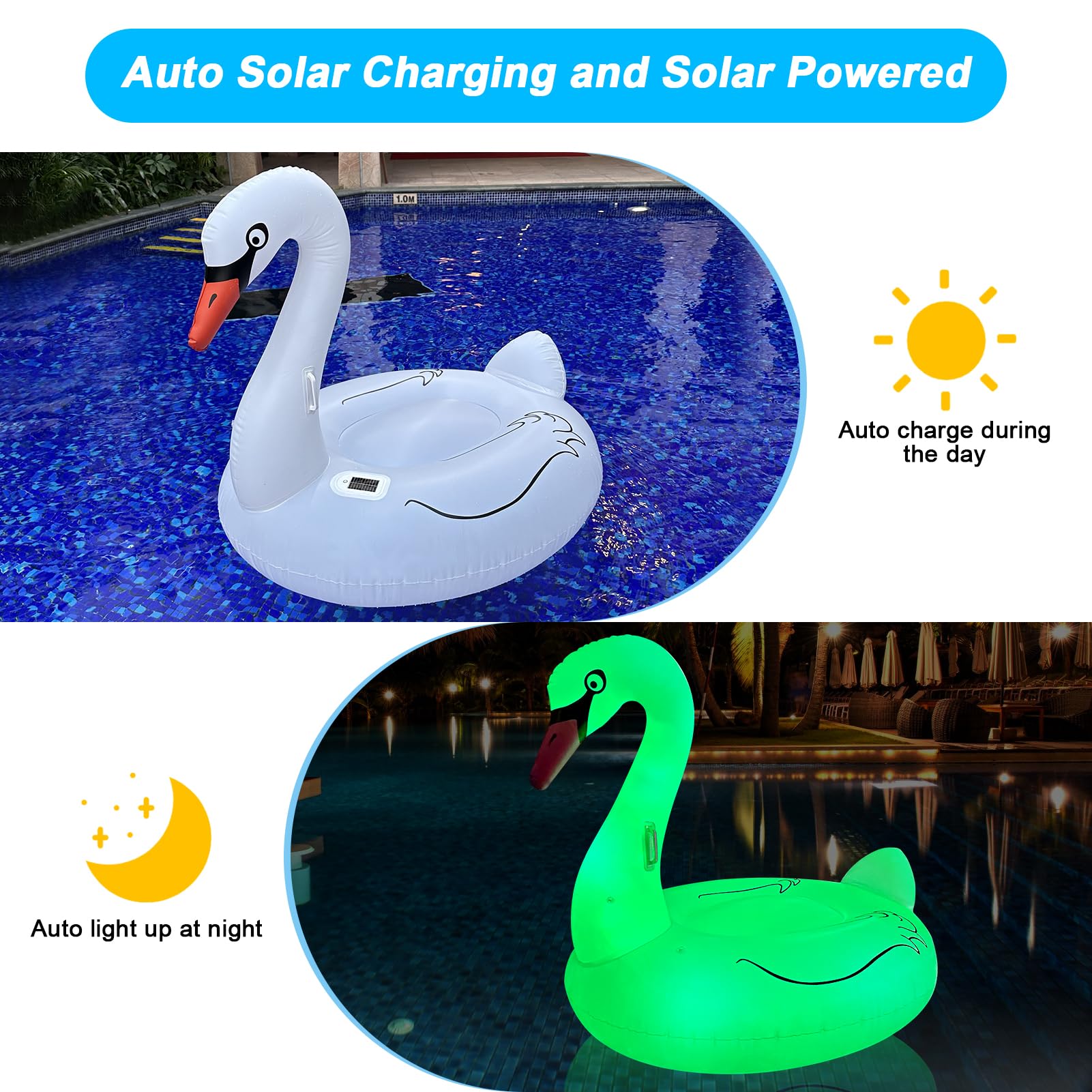 Snapklik.com : Giant Swan Pool Floats For Adult, Solar Big Inflatable ...