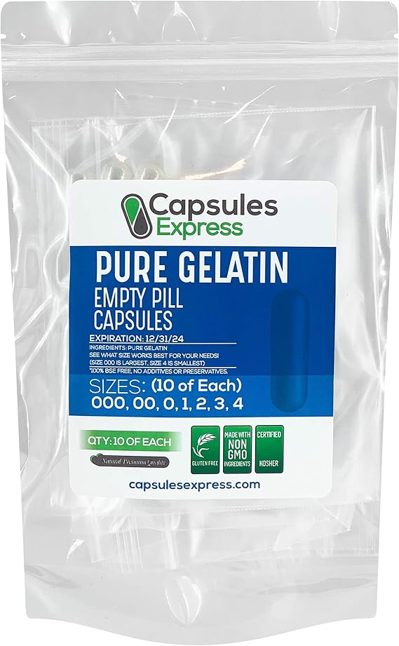 Amazon.com : XPRS Nutra Clear Empty Capsules Sample Pack - Ten Each of ...