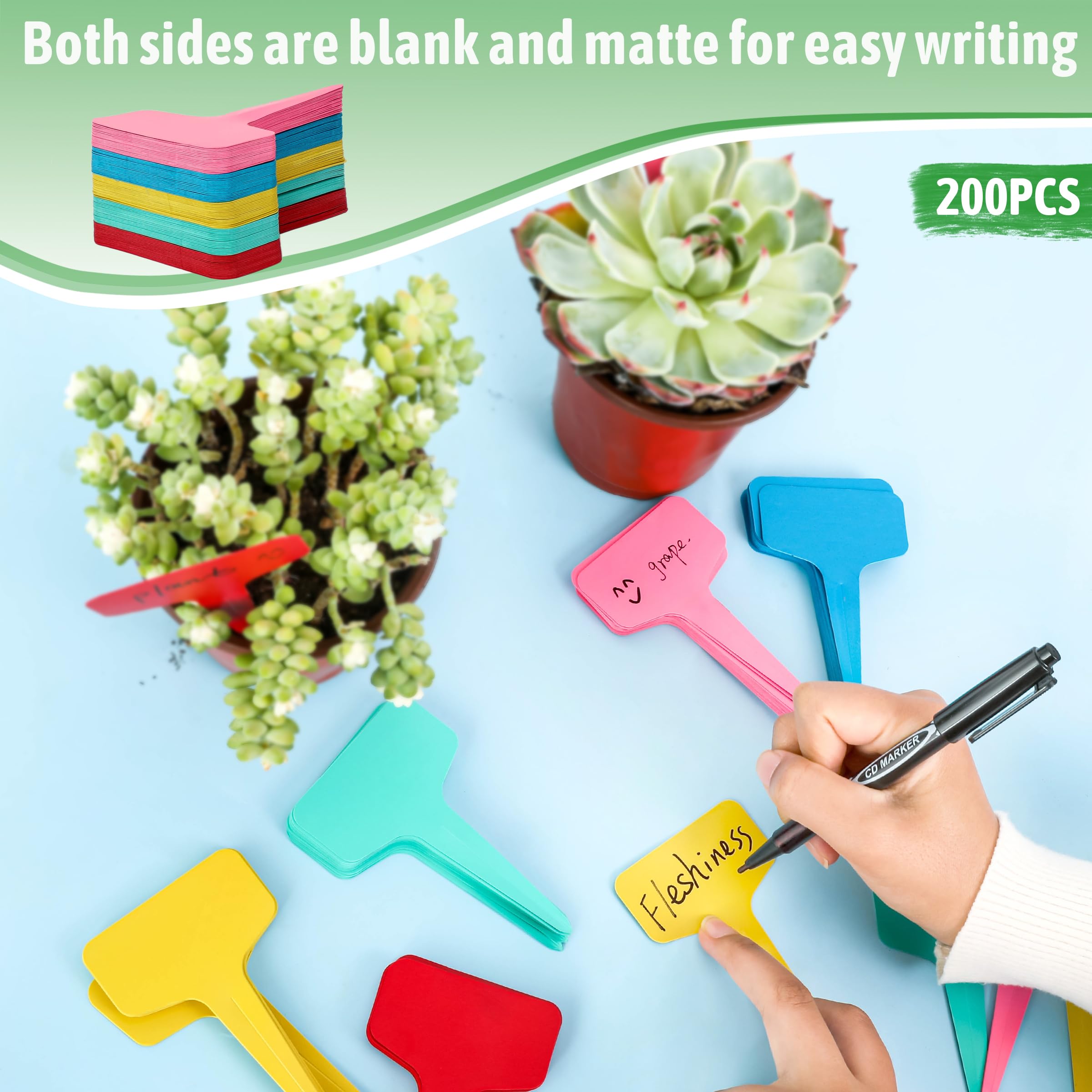 Snapklik.com : Plant Labels Tags 200Pcs T-Type Plant Markers Plastic ...