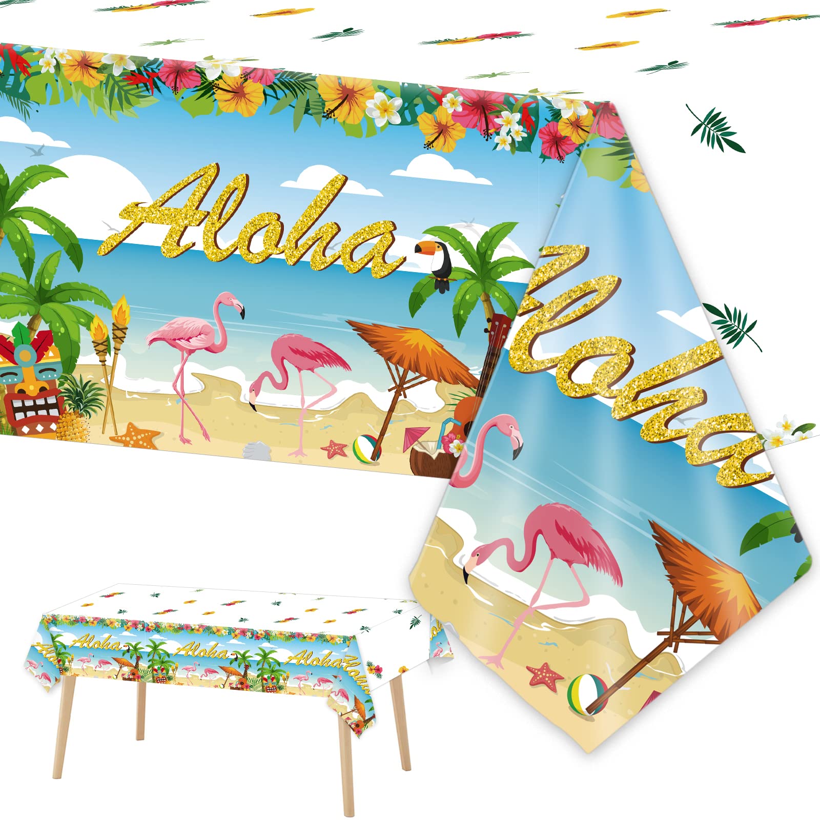 Snapklik.com : 3 Pieces Tropical Luau Party Tablecovers Hawaiian Beach ...