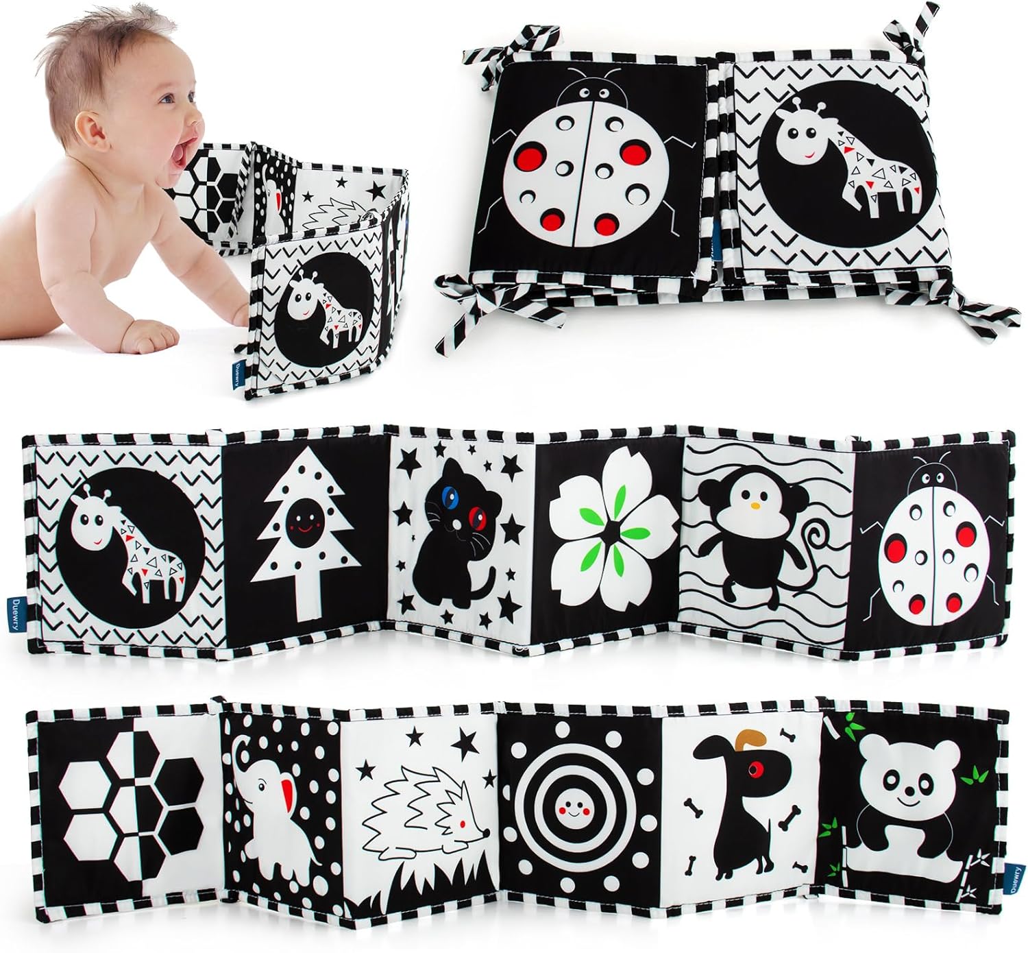 Amazon.com: Cawgug Black and White Books High Contrast Baby Toys 0-6 ...